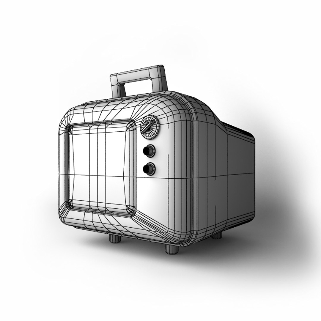 3d old tv retro model