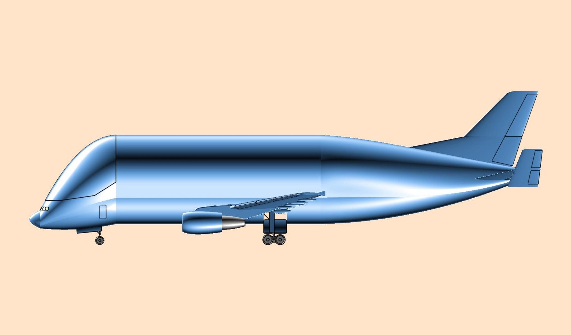 Airbus Beluga Solid Assembly 3D Model - TurboSquid 1488197