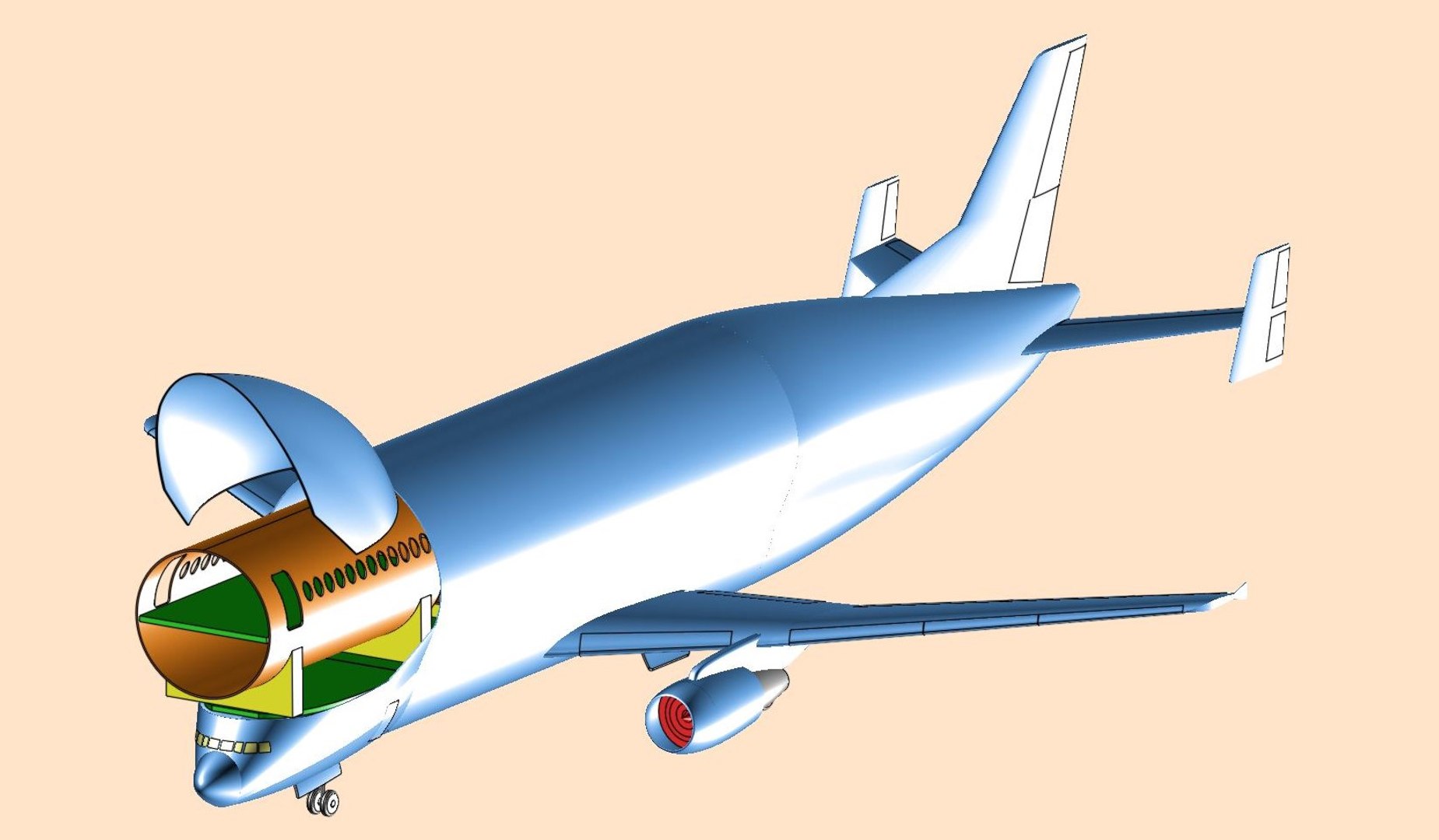 Airbus Beluga Solid Assembly 3D Model - TurboSquid 1488197