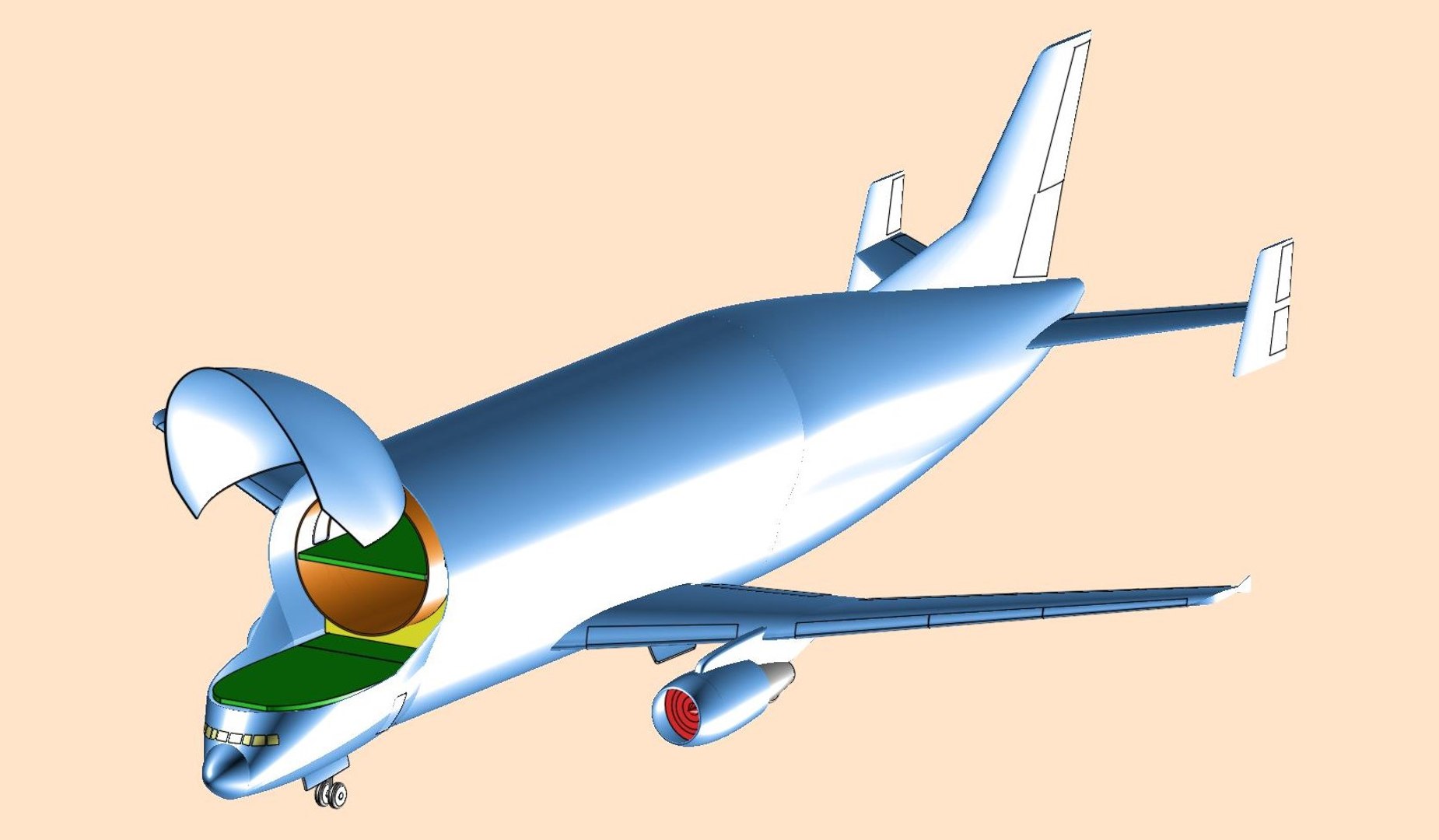 Airbus Beluga Solid Assembly 3D Model - TurboSquid 1488197