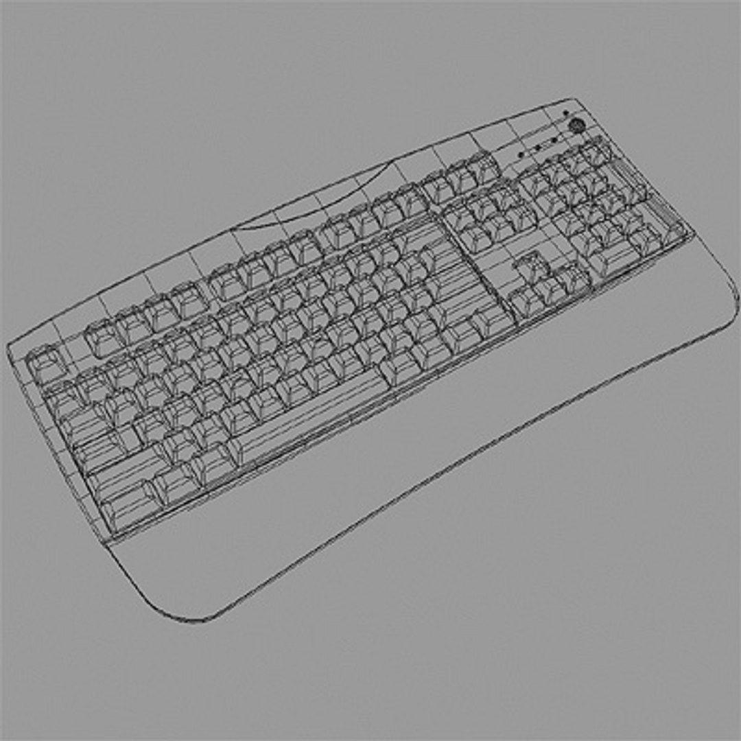 keyboard real keys 3d model