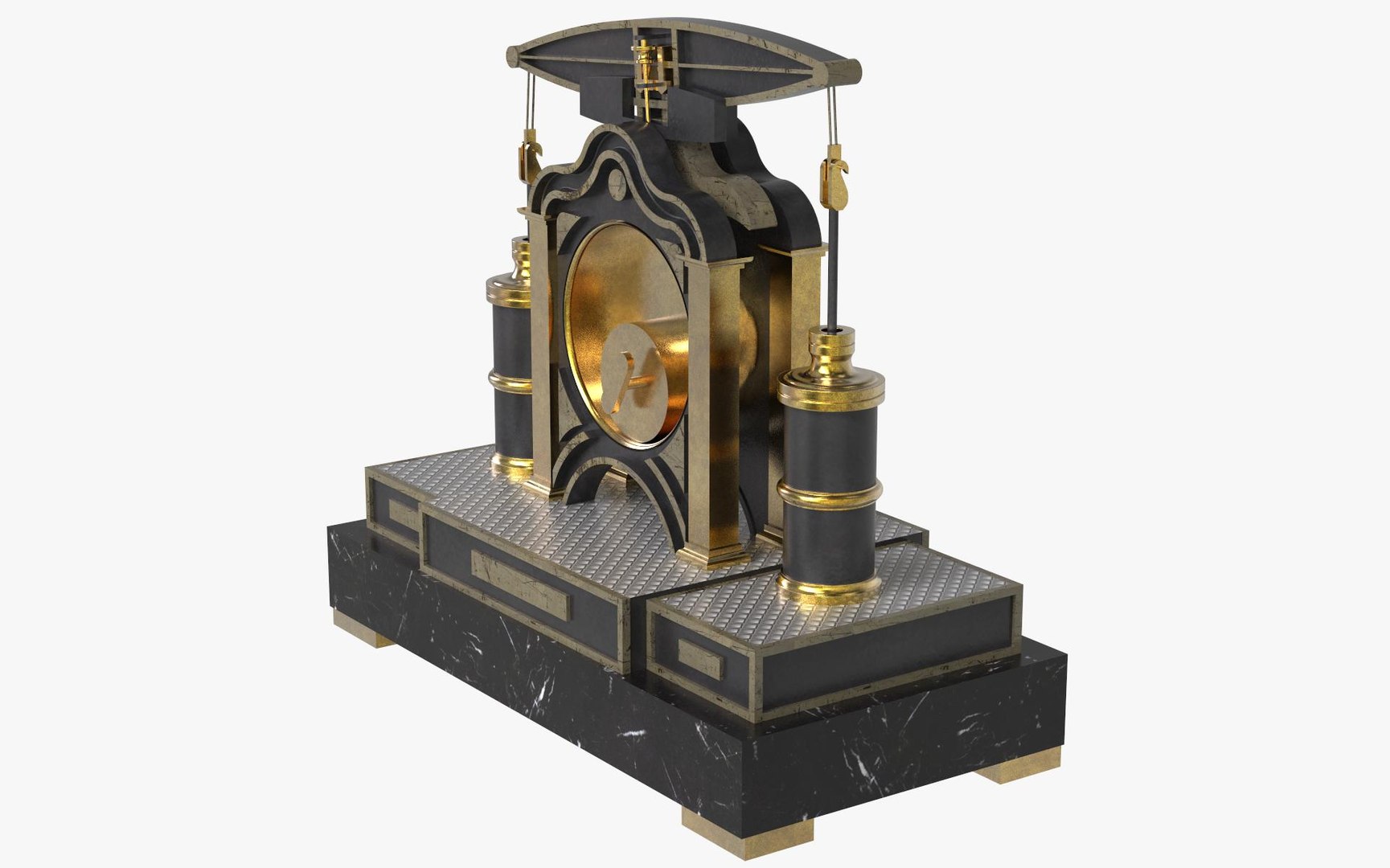 3D Model Beam Engine French Industrial Clock - TurboSquid 1777315