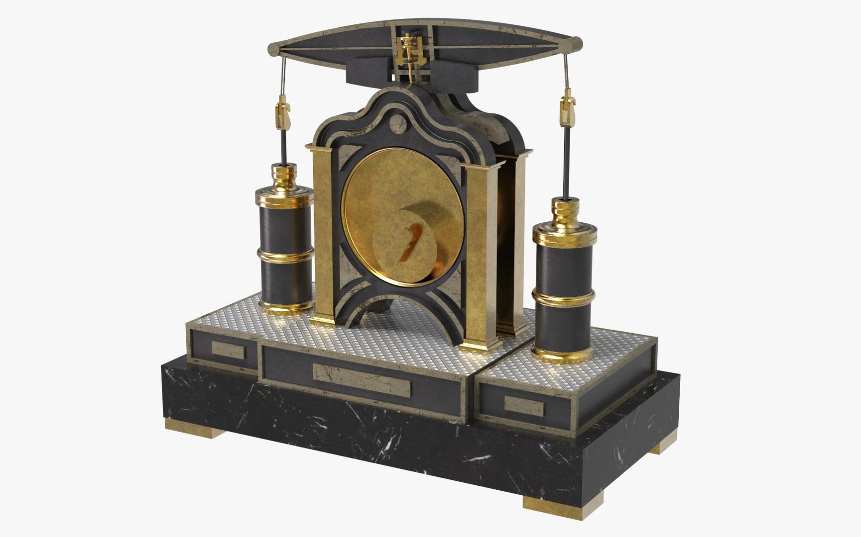 3D Model Beam Engine French Industrial Clock - TurboSquid 1777315