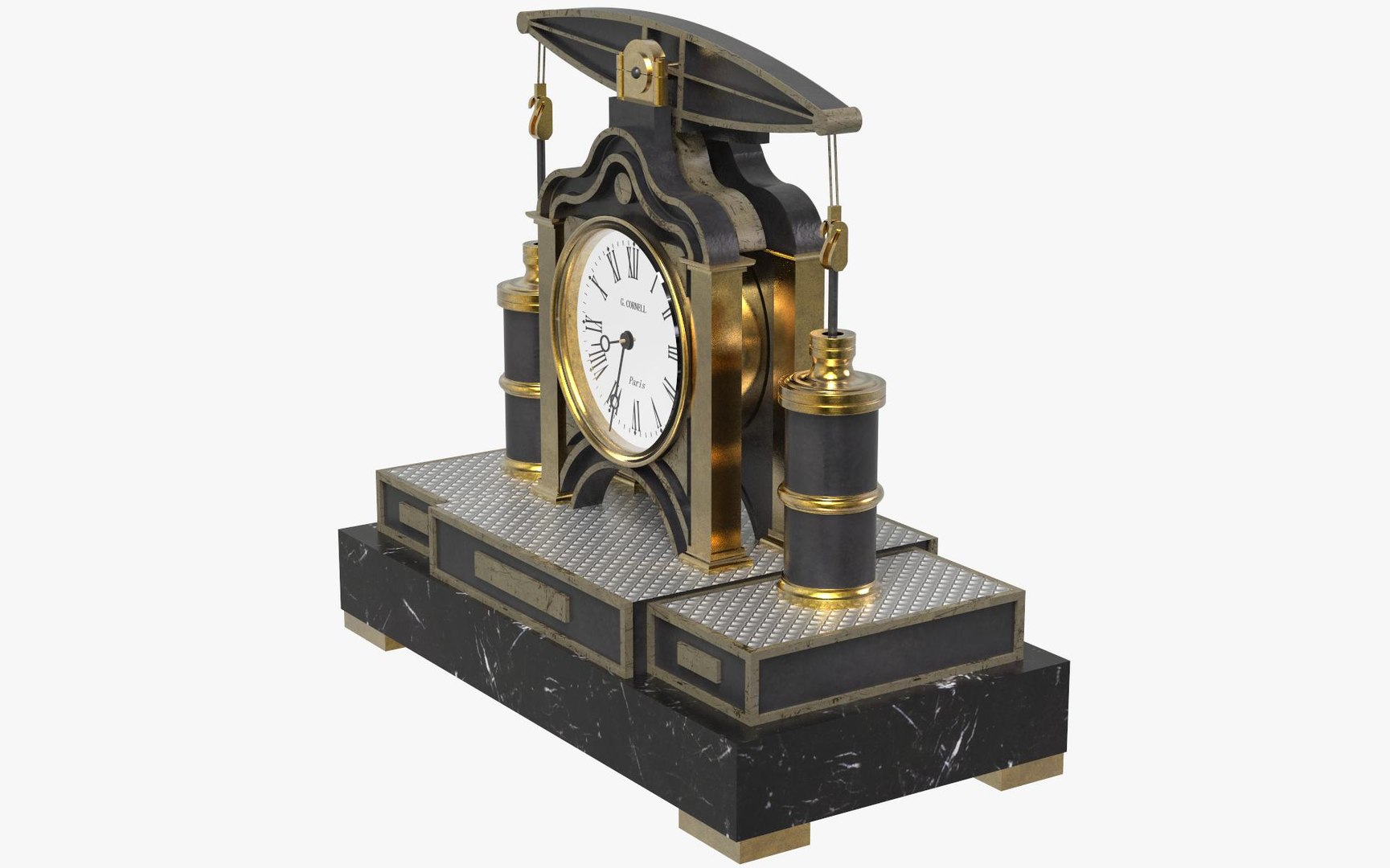3D Model Beam Engine French Industrial Clock - TurboSquid 1777315