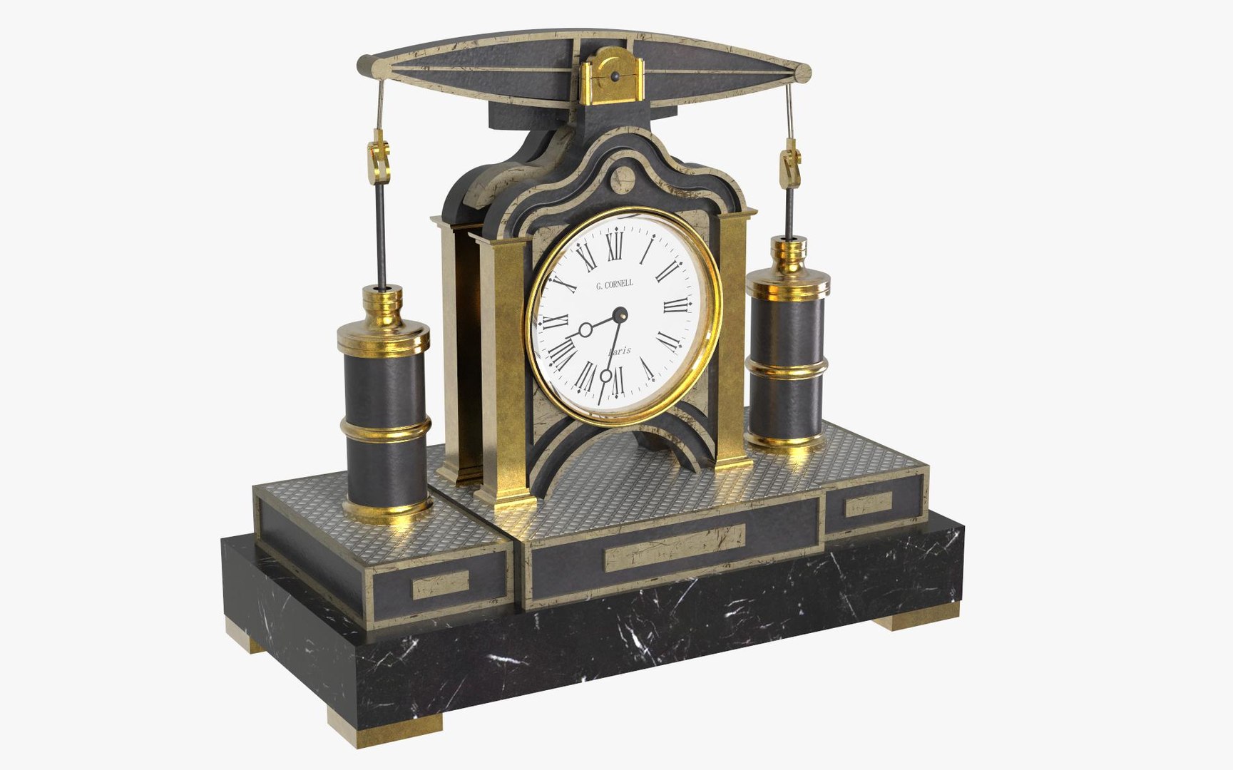 3D Model Beam Engine French Industrial Clock - TurboSquid 1777315