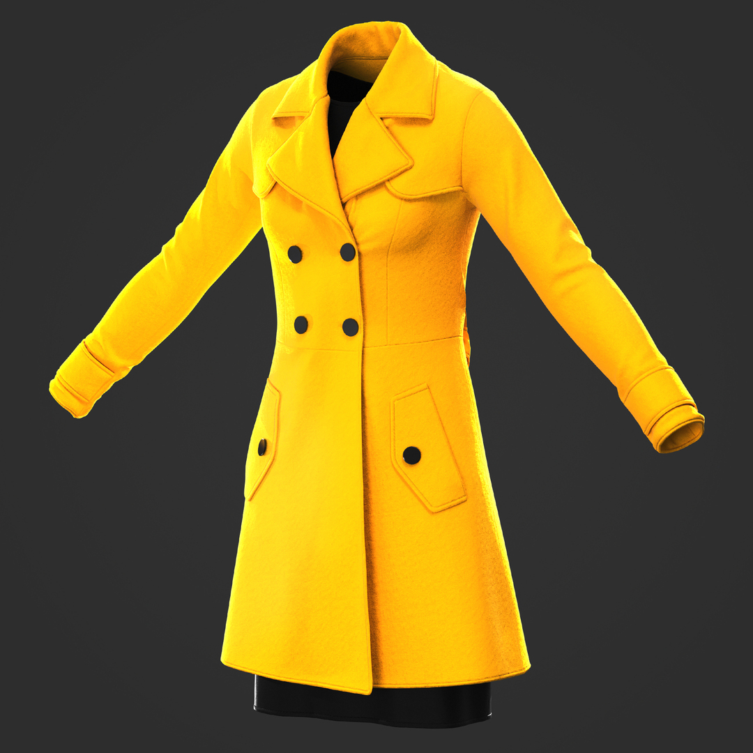 3D model Women coat Marvelous Designer - TurboSquid 1733319