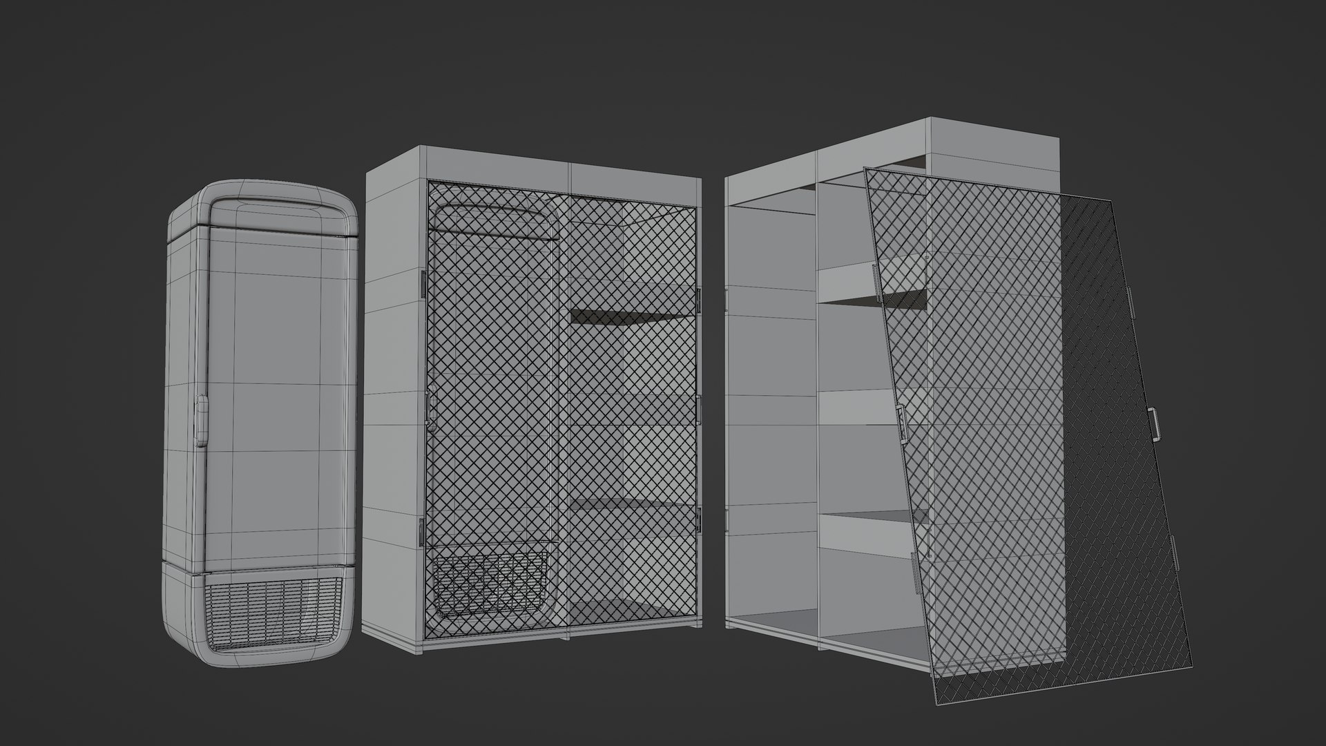 Grocery Fridge and Cage 3D model - TurboSquid 1983733