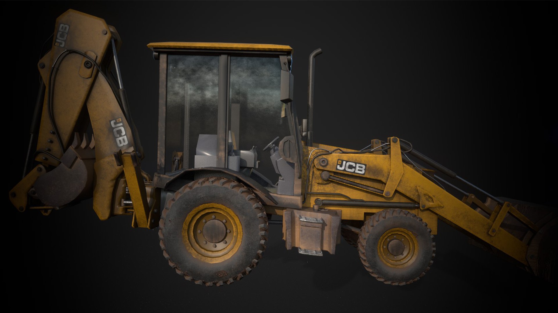 3D JCB Backhoe Loader Model Low-poly 3D Model - TurboSquid 2033299