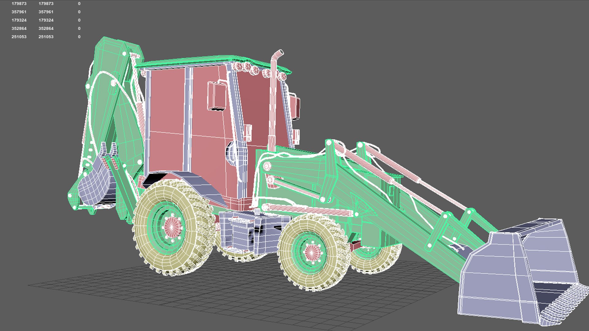 3D JCB Backhoe Loader Model Low-poly 3D Model - TurboSquid 2033299