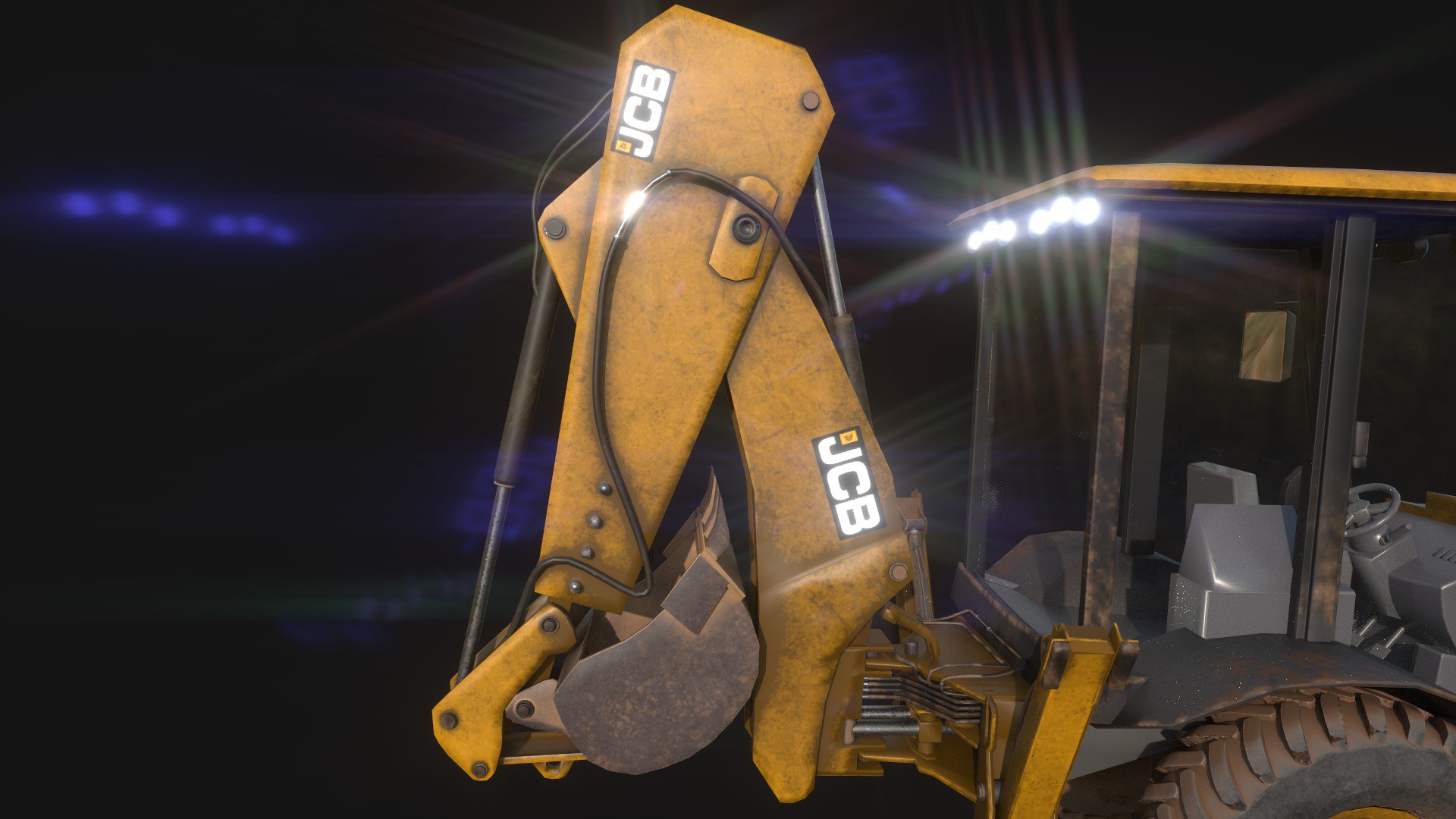 3D JCB Backhoe Loader Model Low-poly 3D Model - TurboSquid 2033299