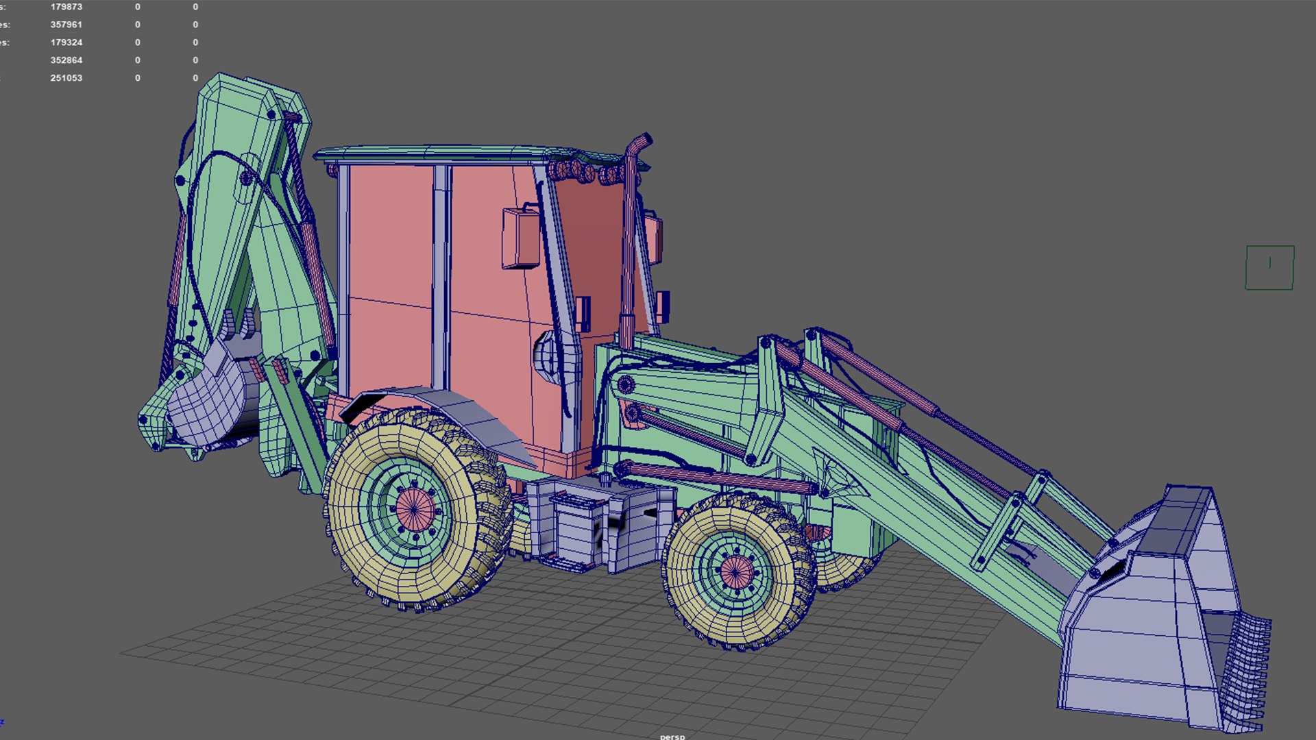 3D JCB Backhoe Loader Model Low-poly 3D Model - TurboSquid 2033299