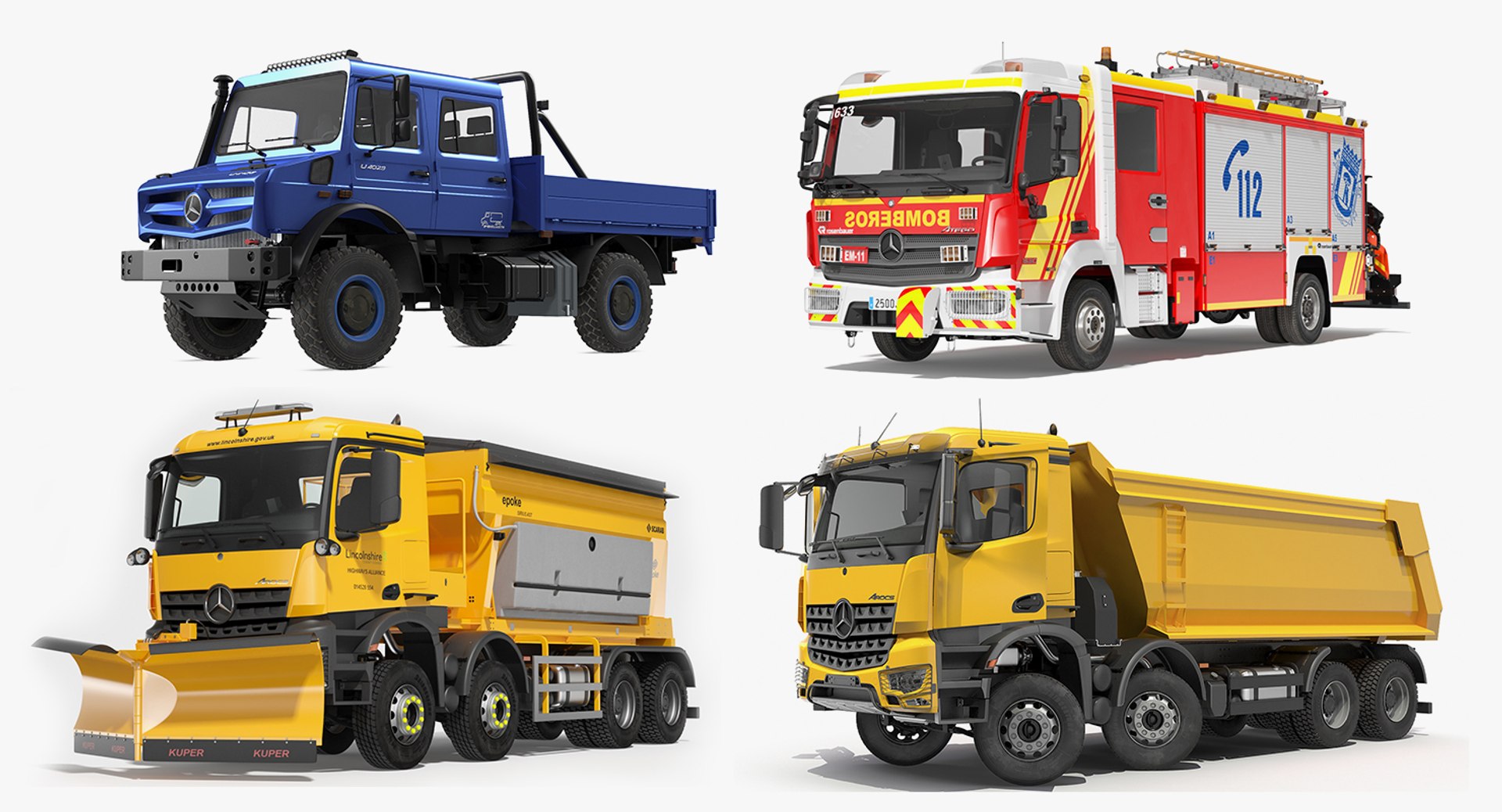 3D Mercedes Benz Trucks Collection - TurboSquid 1768185