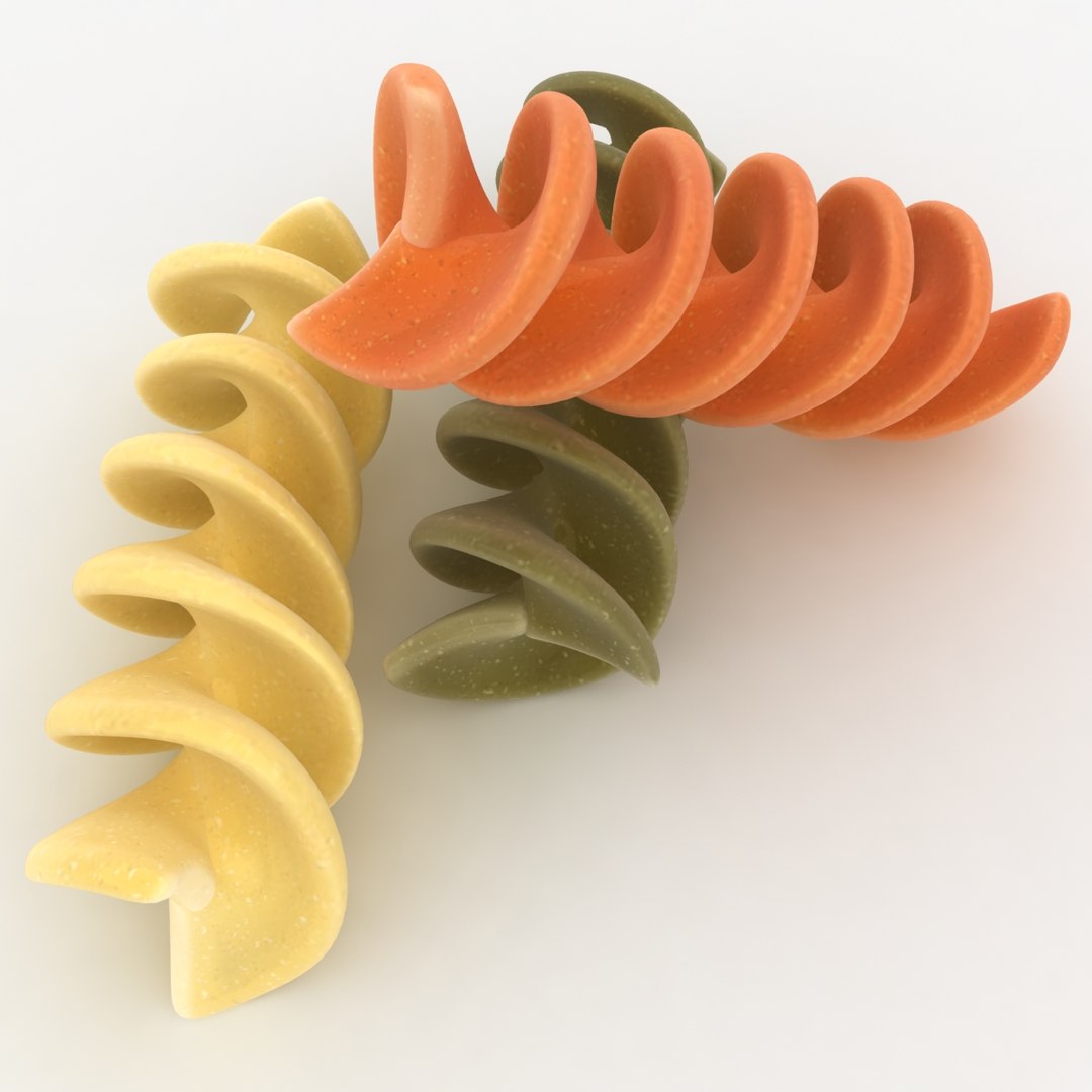 3D Model Realistic Colourful Spiral Pasta - TurboSquid 1207908