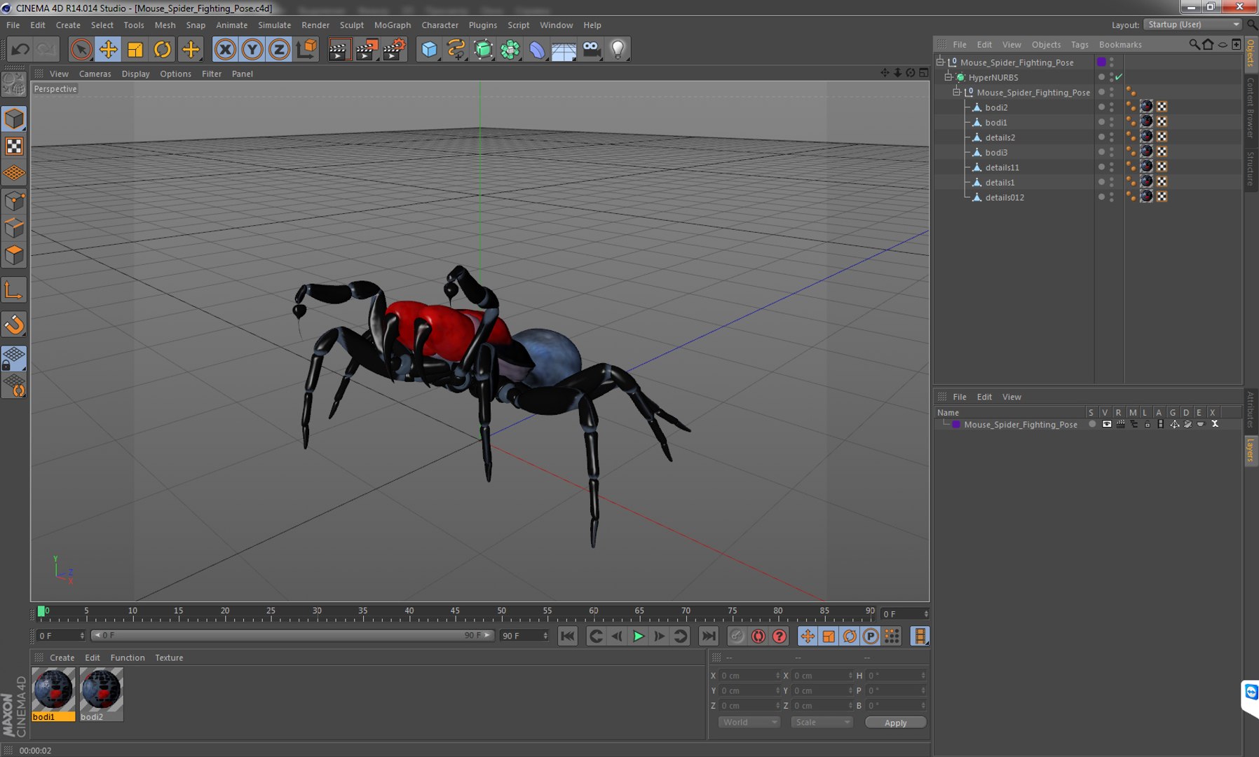 Mouse spider fighting pose 3D model - TurboSquid 1165850