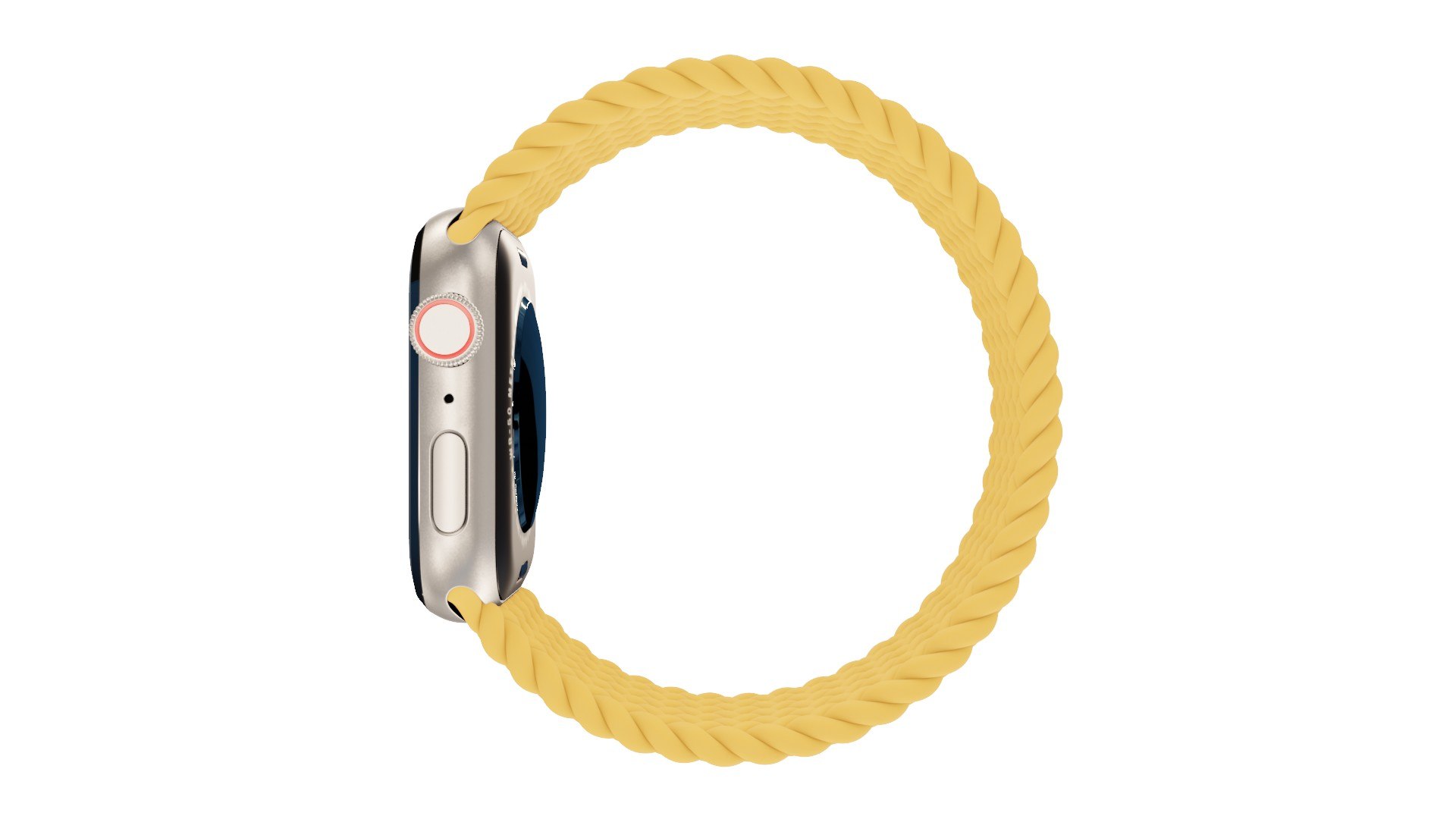 Apple Watch SE - Silver Aluminium Case With Maize Braided Solo Loop 3D ...