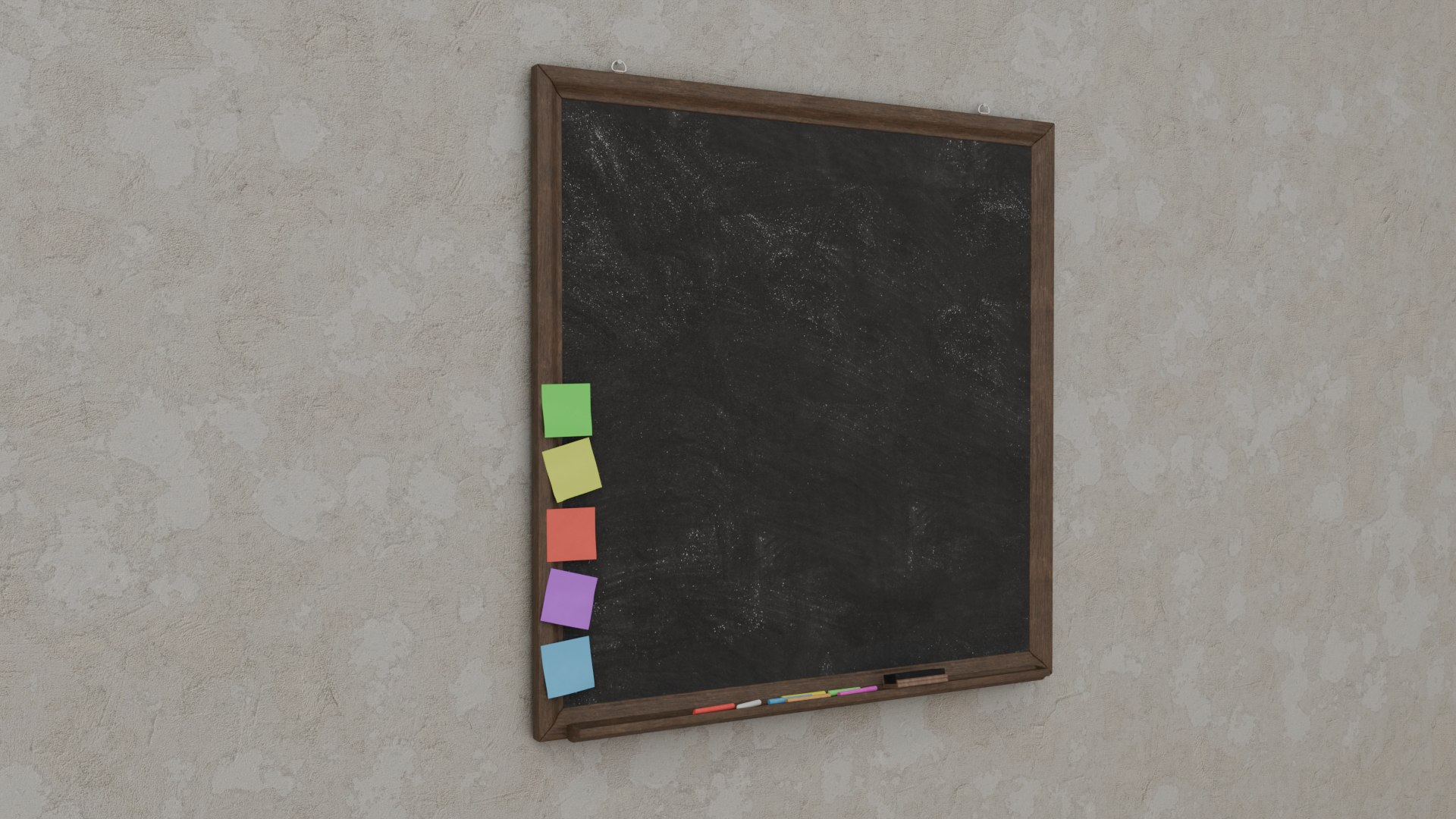 Customizable Wall-Mounted Blackboard - Square Wooden Writing Board 3D ...