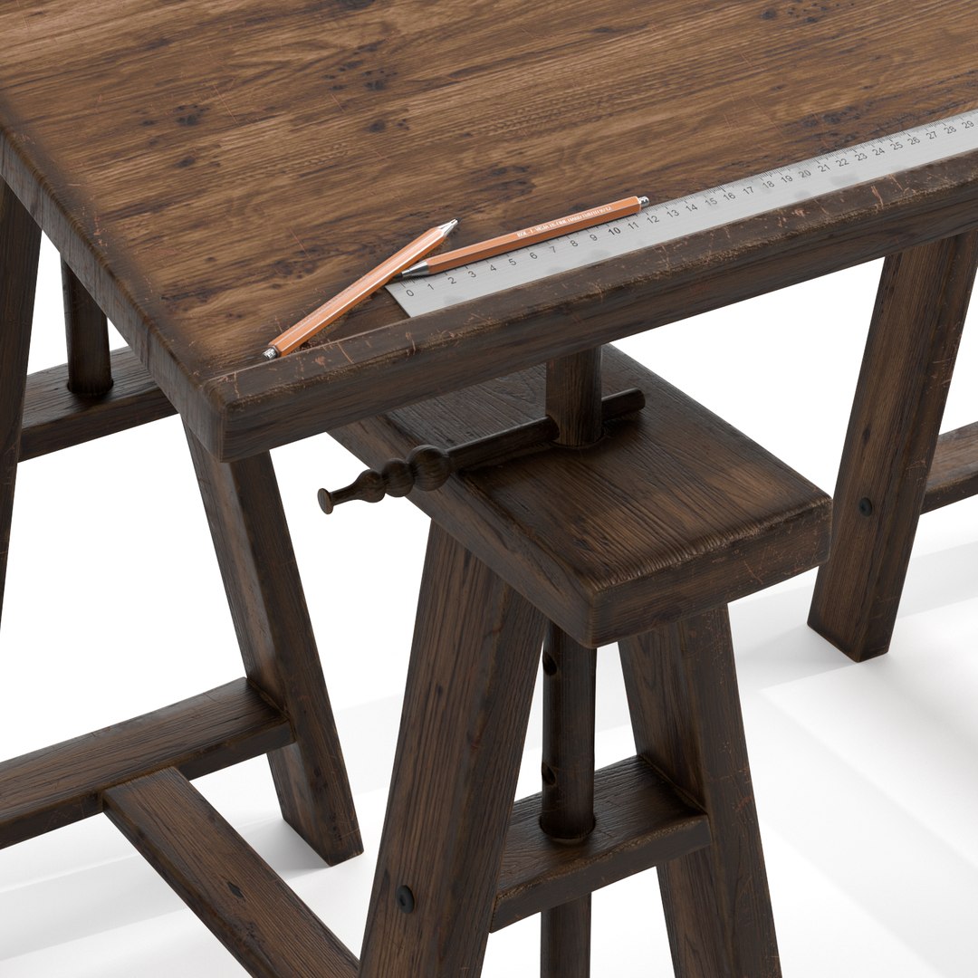 Drafting Table 3D Model - TurboSquid 1507303