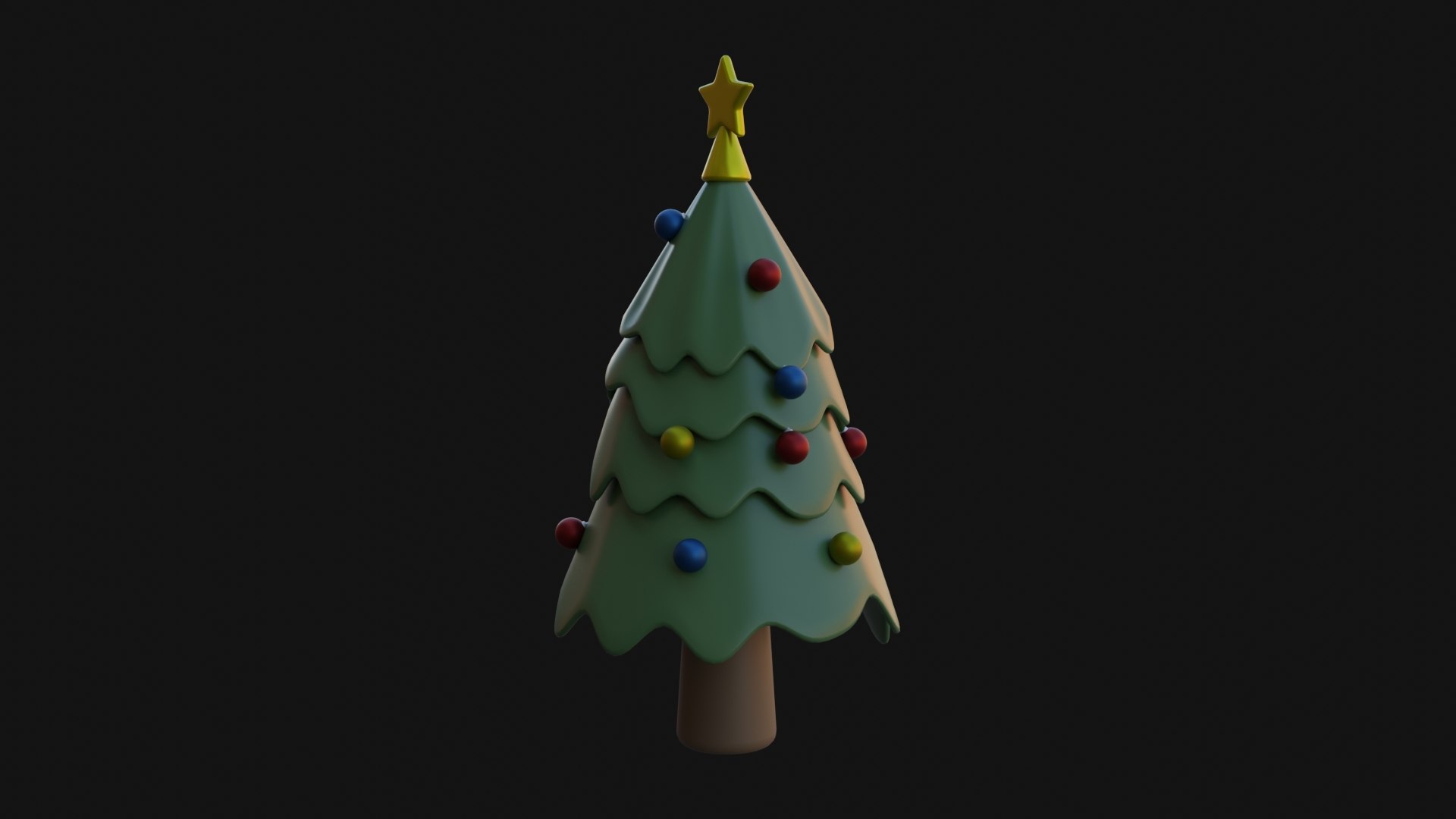 3D model Cartoon Christmas Tree - TurboSquid 2167882