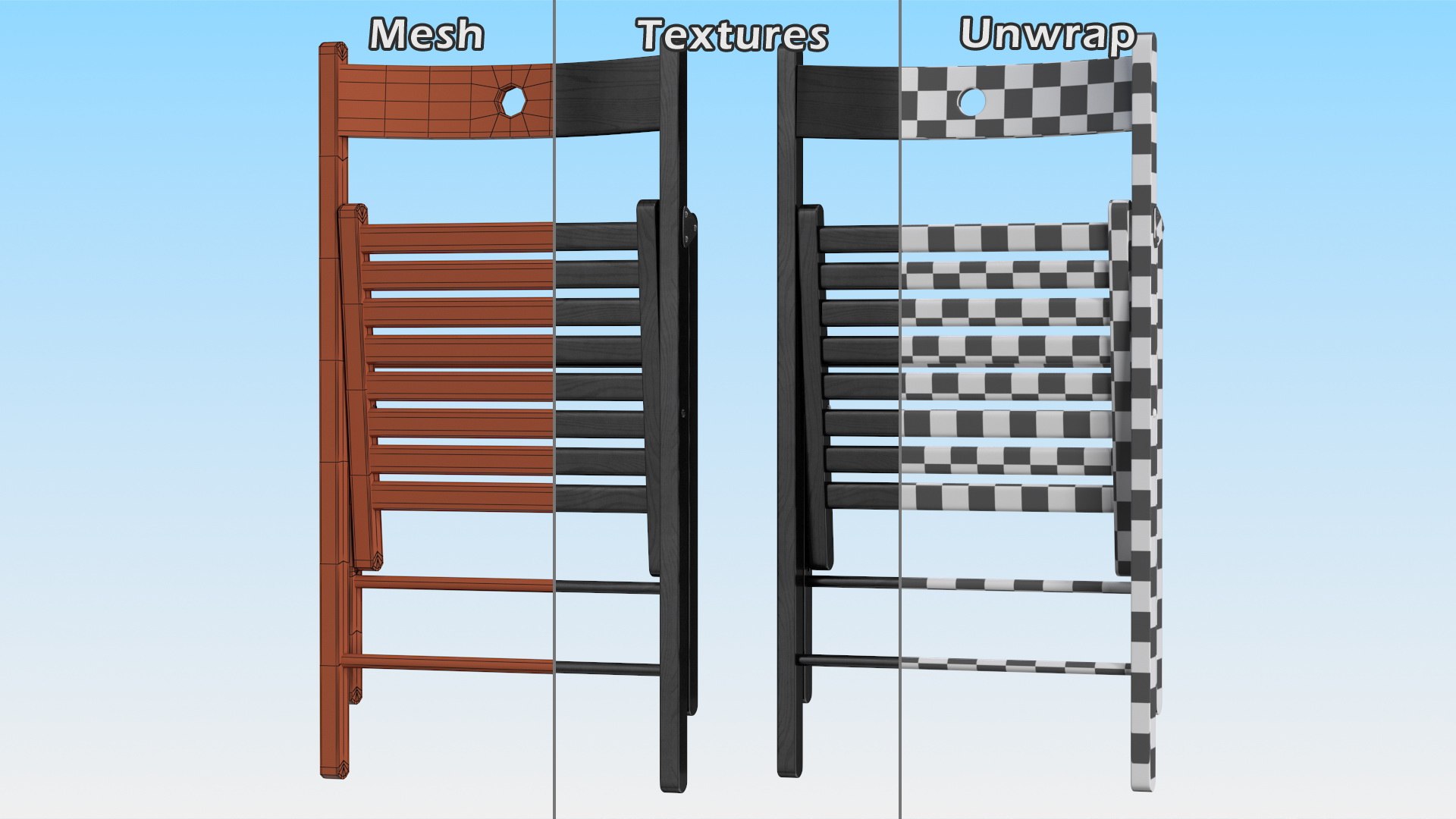 3D Folding Chairs Closed Collection - TurboSquid 1909693