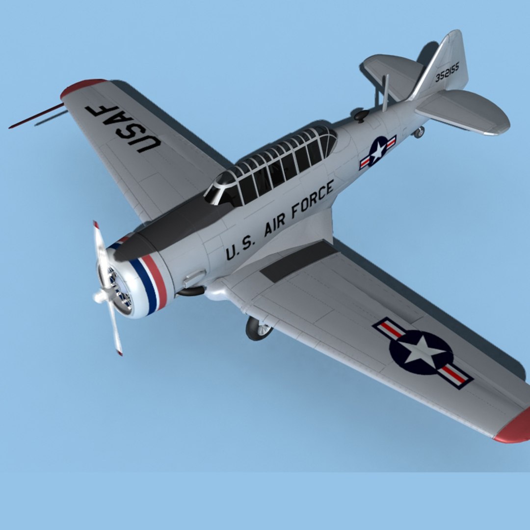 North American T-6 Texan USAF V02 3D model - TurboSquid 1924579