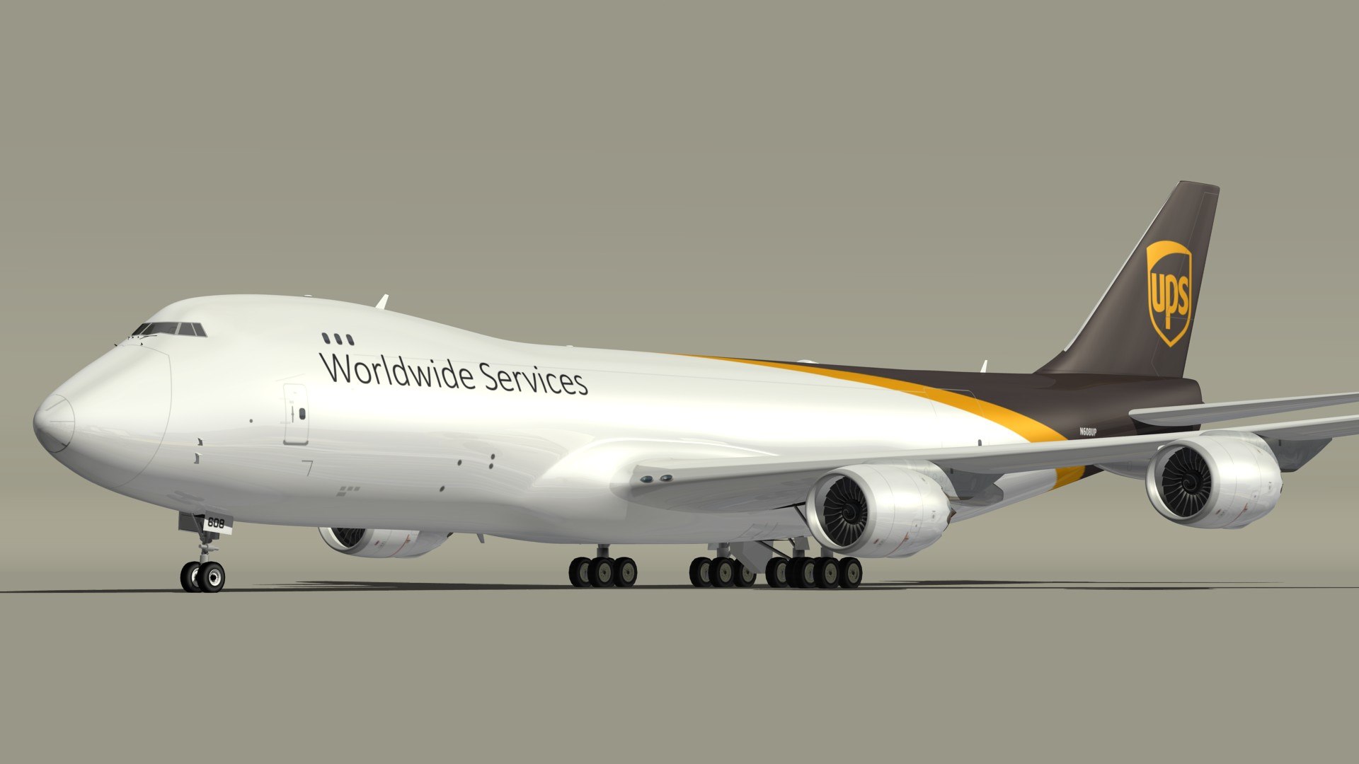 Boeing 747 8F UPS model - TurboSquid 2162805