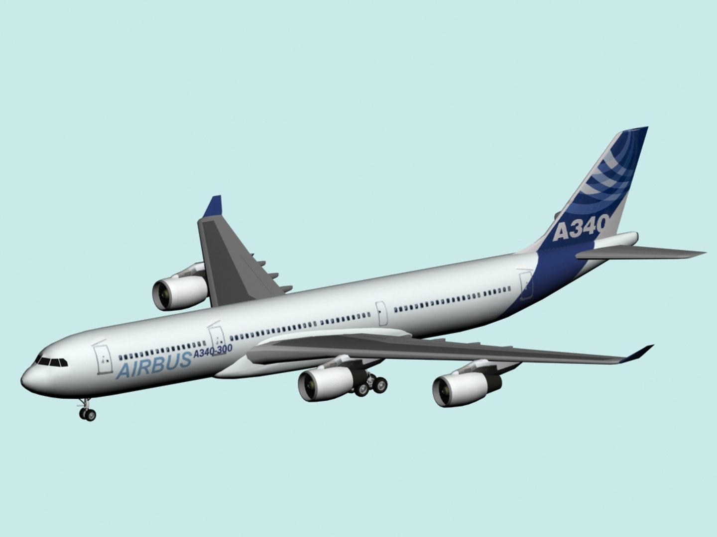 Airbus A340-300 3d Model
