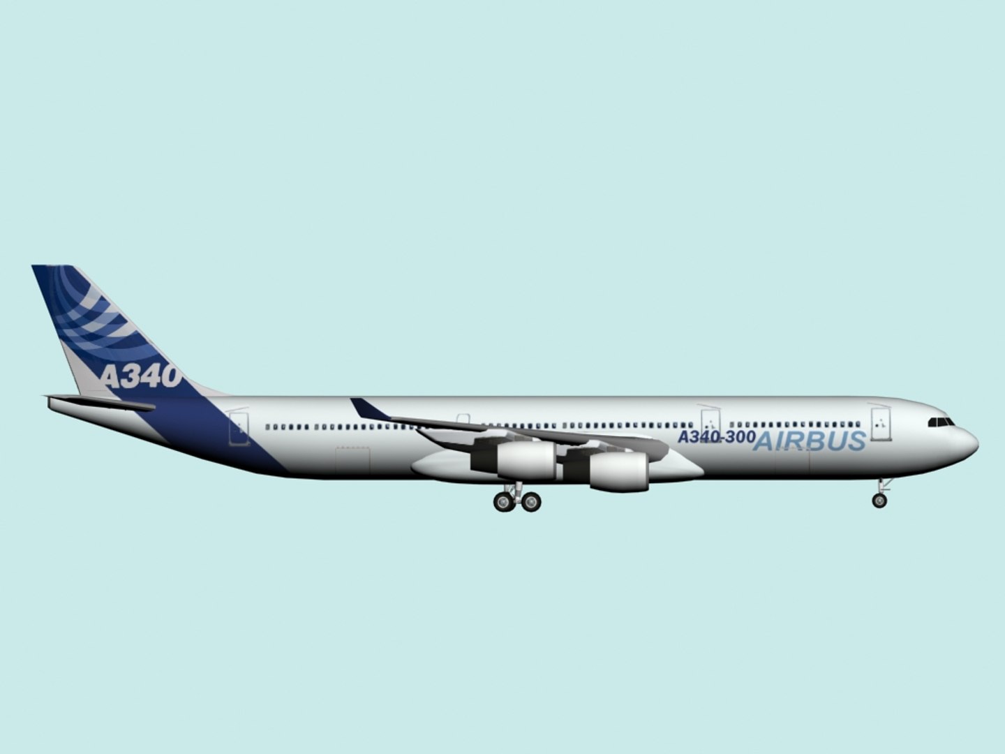 Airbus A340-300 3d Model