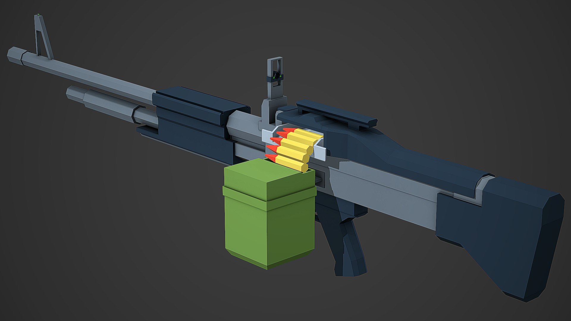 3D Model Stylized M60E4 Machine Gun Low Poly Mobile Ready - TurboSquid ...