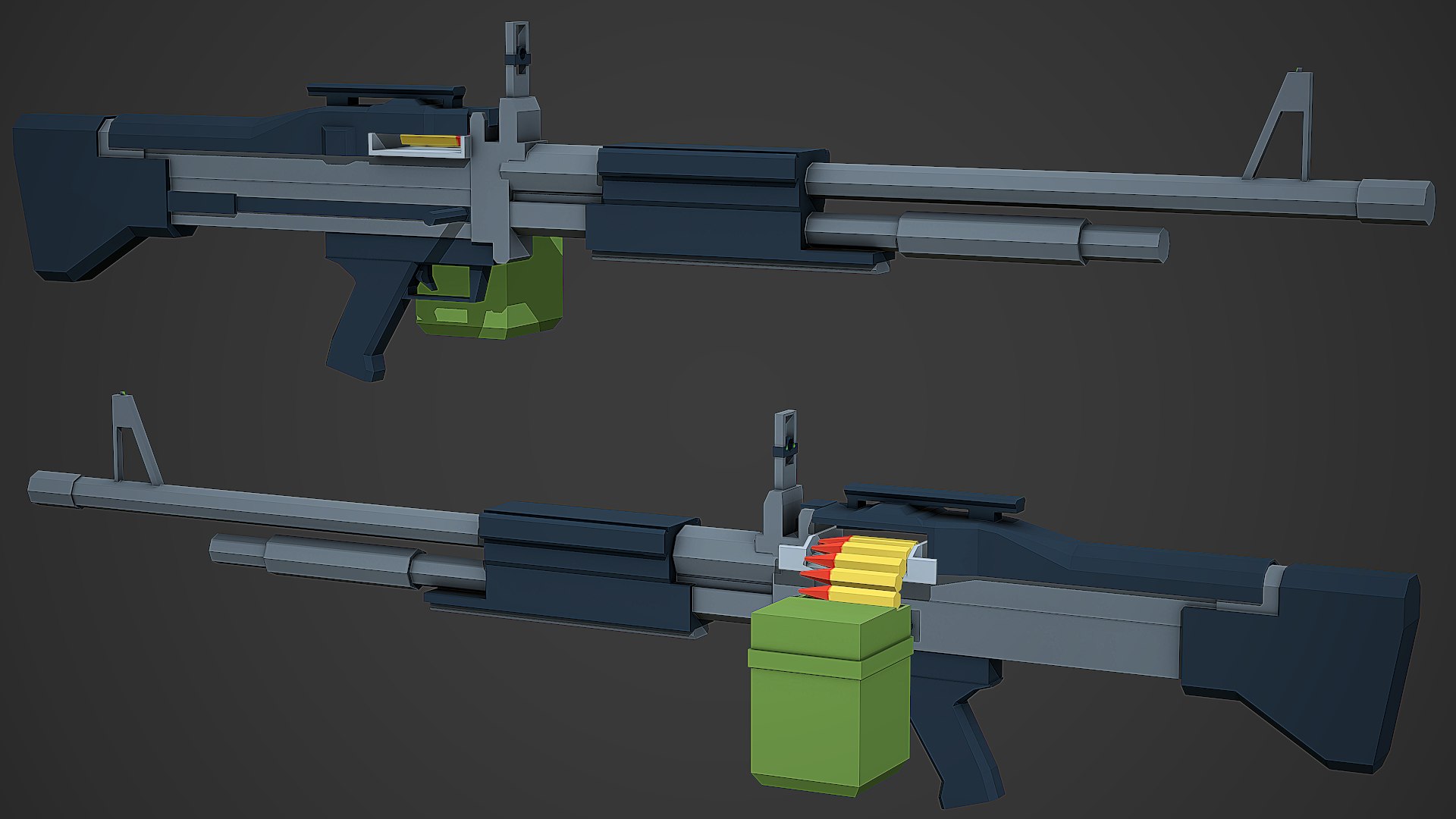 3D Model Stylized M60E4 Machine Gun Low Poly Mobile Ready - TurboSquid ...