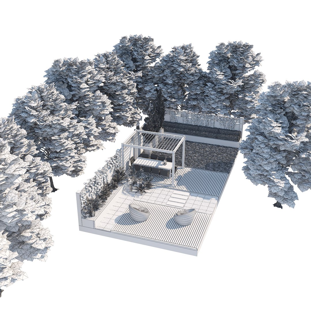 House Backyard Landscape 3d Model 3D - TurboSquid 2046484