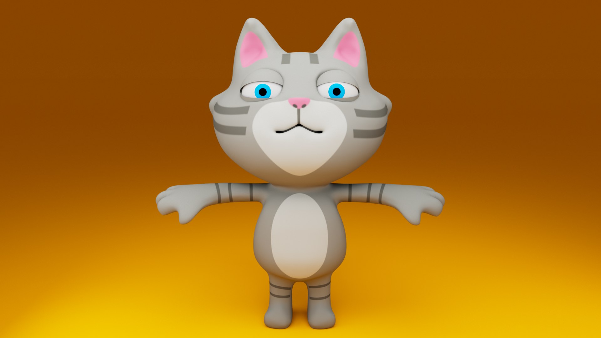 Stylized Cartoon Anthropomorphic Cat 3d Model 3d Model Turbosquid 2204494