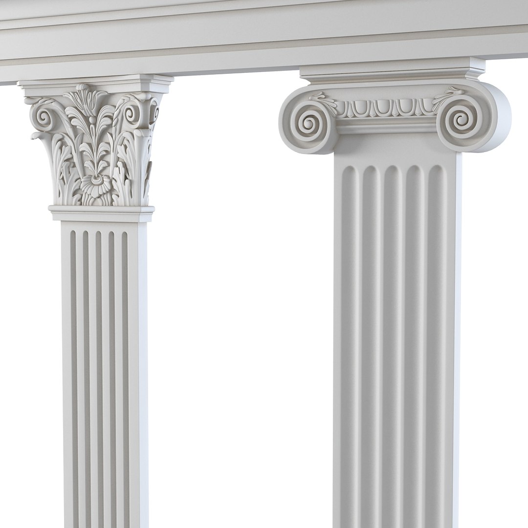 Fluted Pilaster Set 3d Max