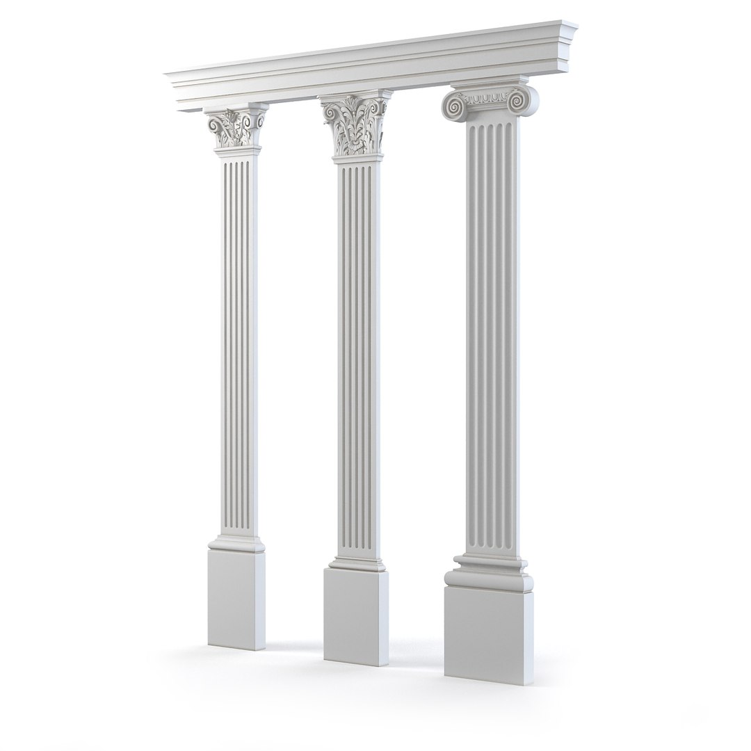 Fluted Pilaster Set 3d Max