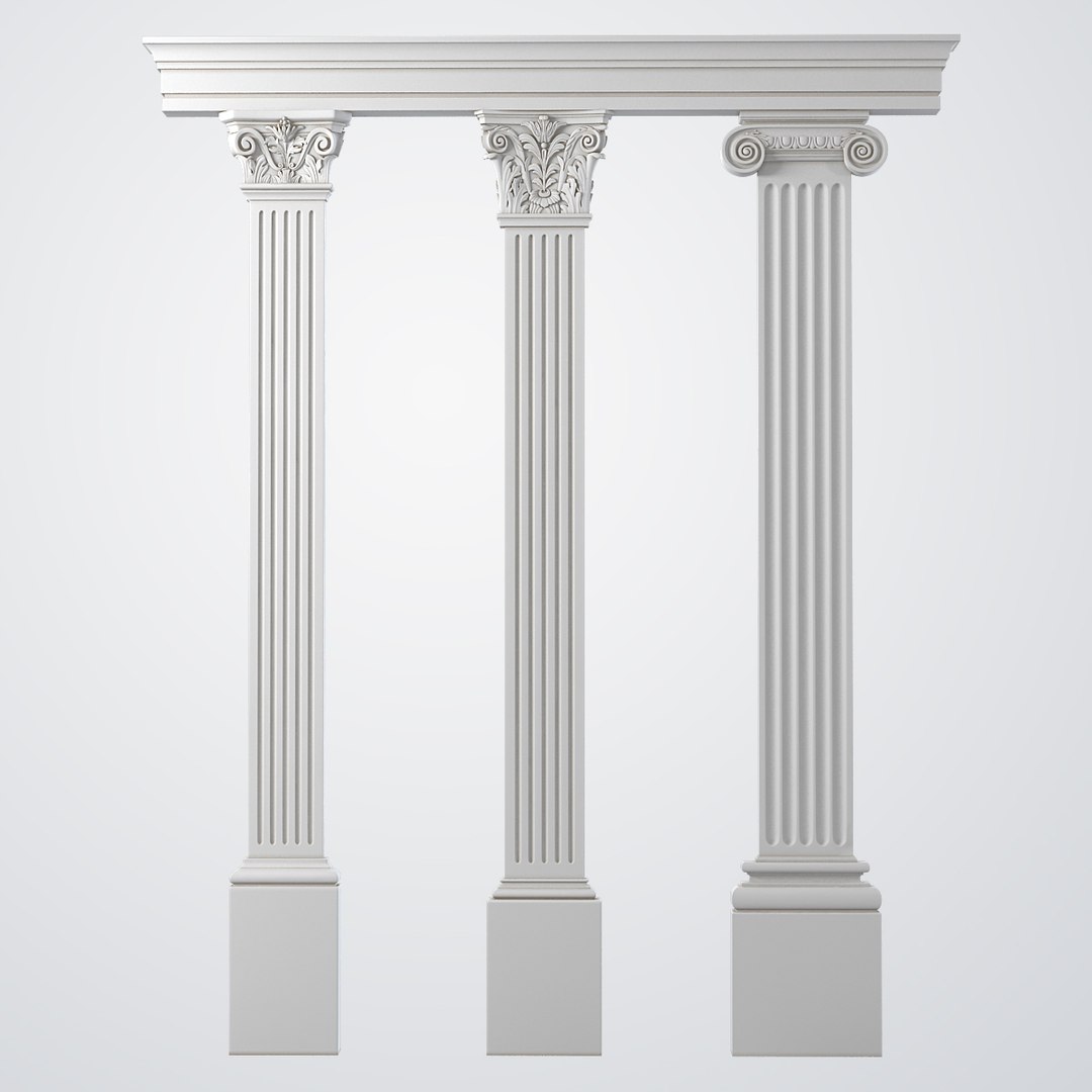 Fluted Pilaster Set 3d Max