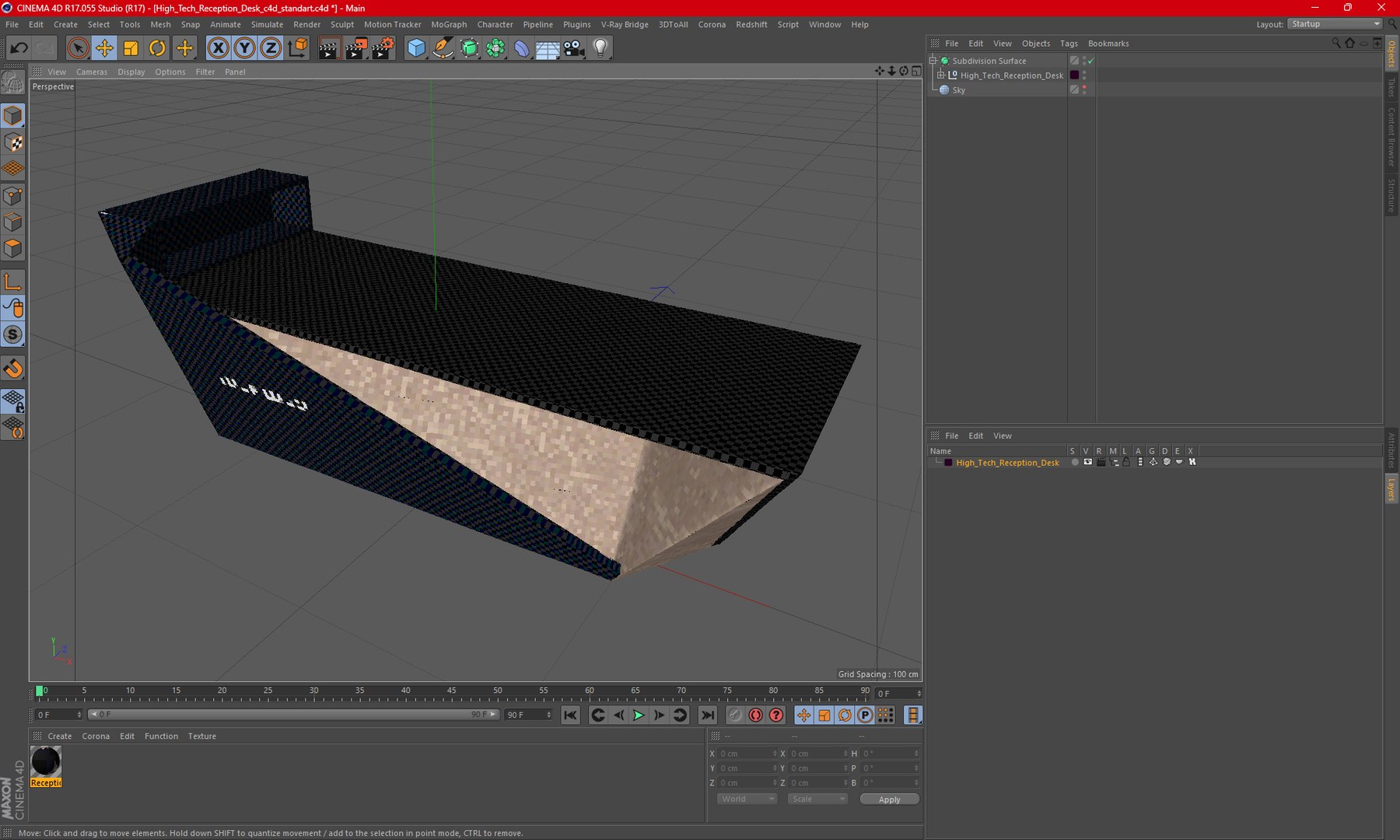 High Tech Reception Desk model - TurboSquid 2052629
