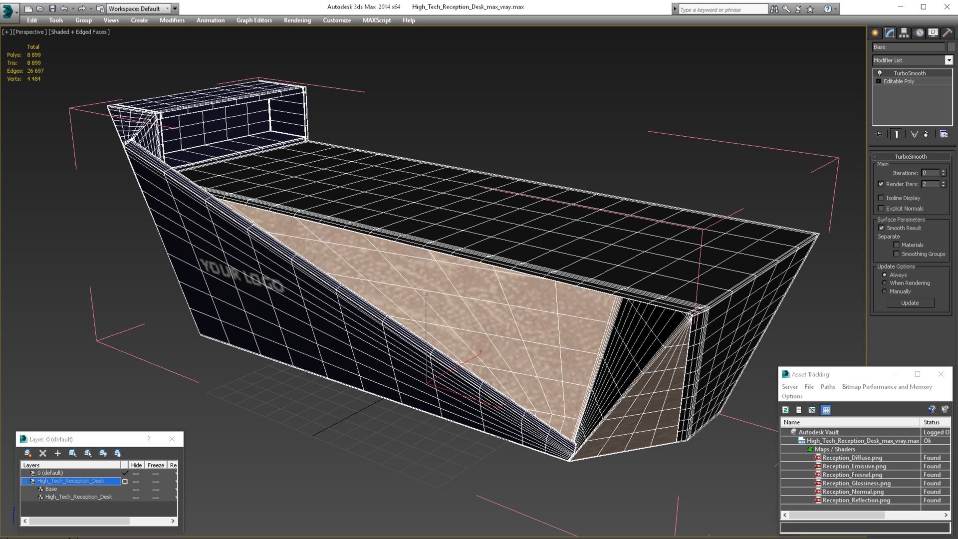 High Tech Reception Desk model - TurboSquid 2052629