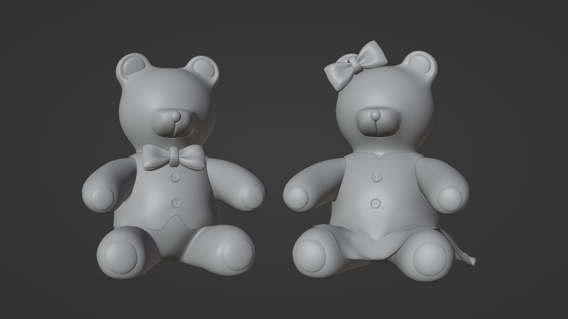 Teddy Bears Toys Brown Stuffed Collection 3D Model - TurboSquid 2088756