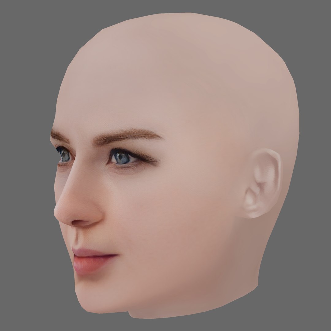 Aislinn Paul Head - Low Poly Head For Game - No Hair Model - TurboSquid ...