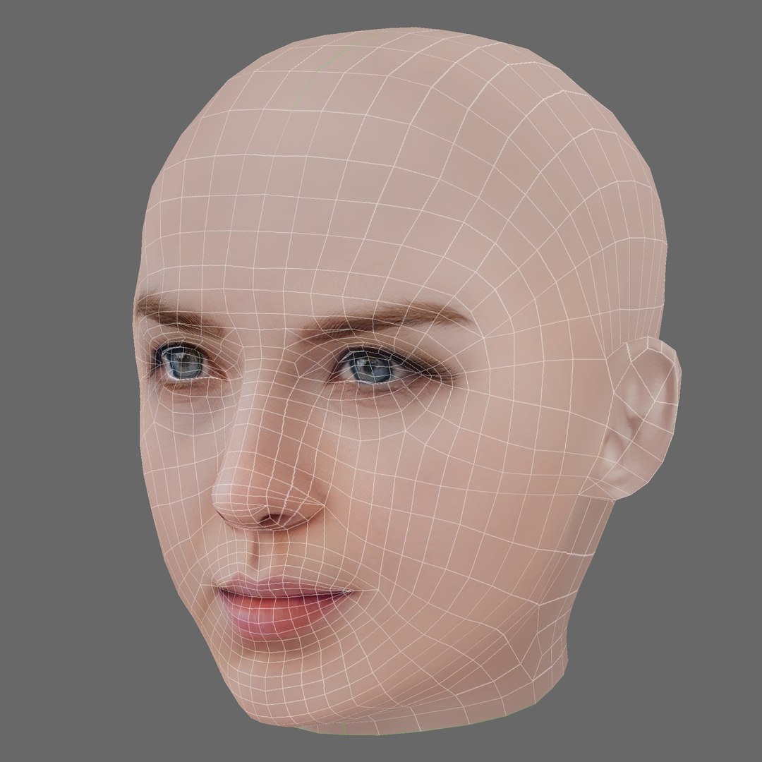 Aislinn Paul Head - Low Poly Head For Game - No Hair Model - TurboSquid ...