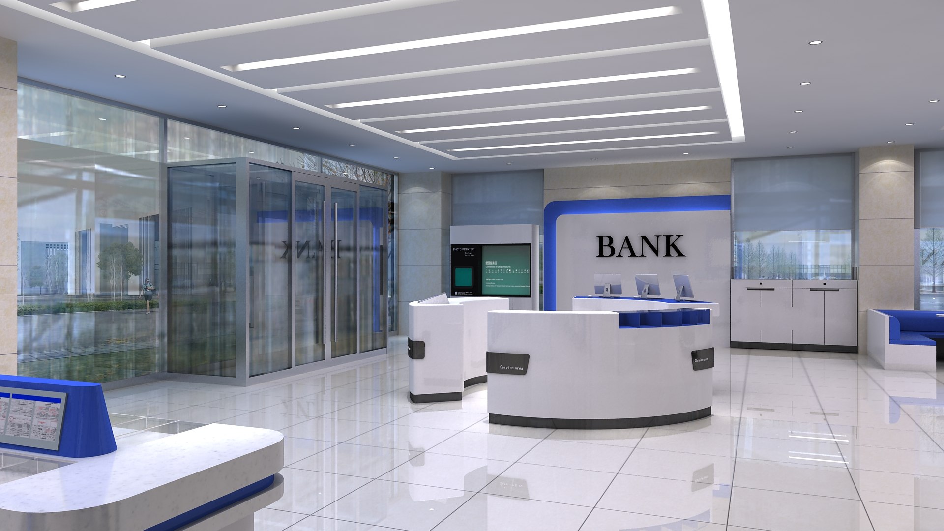 Bank Lobby Collection 01 3D Model - TurboSquid 2141182