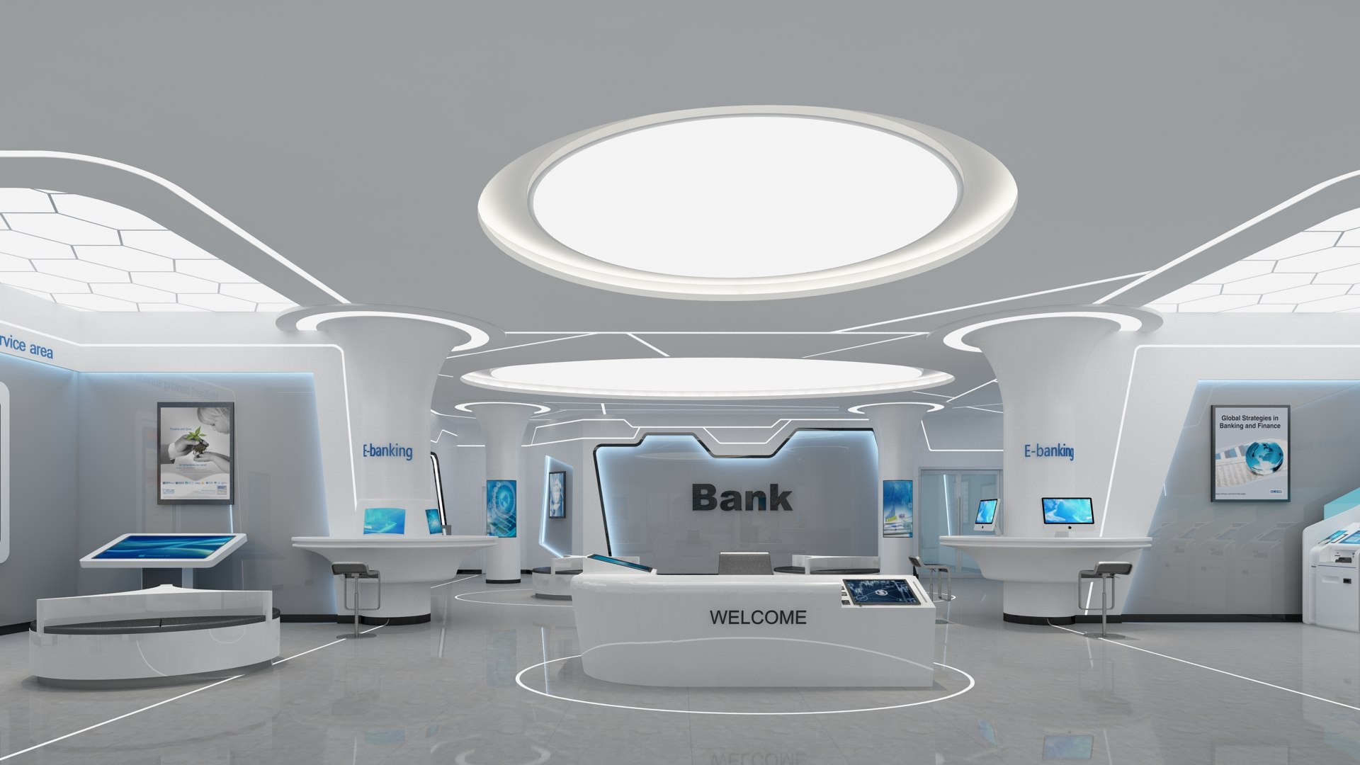 Bank Lobby Collection 01 3D Model - TurboSquid 2141182