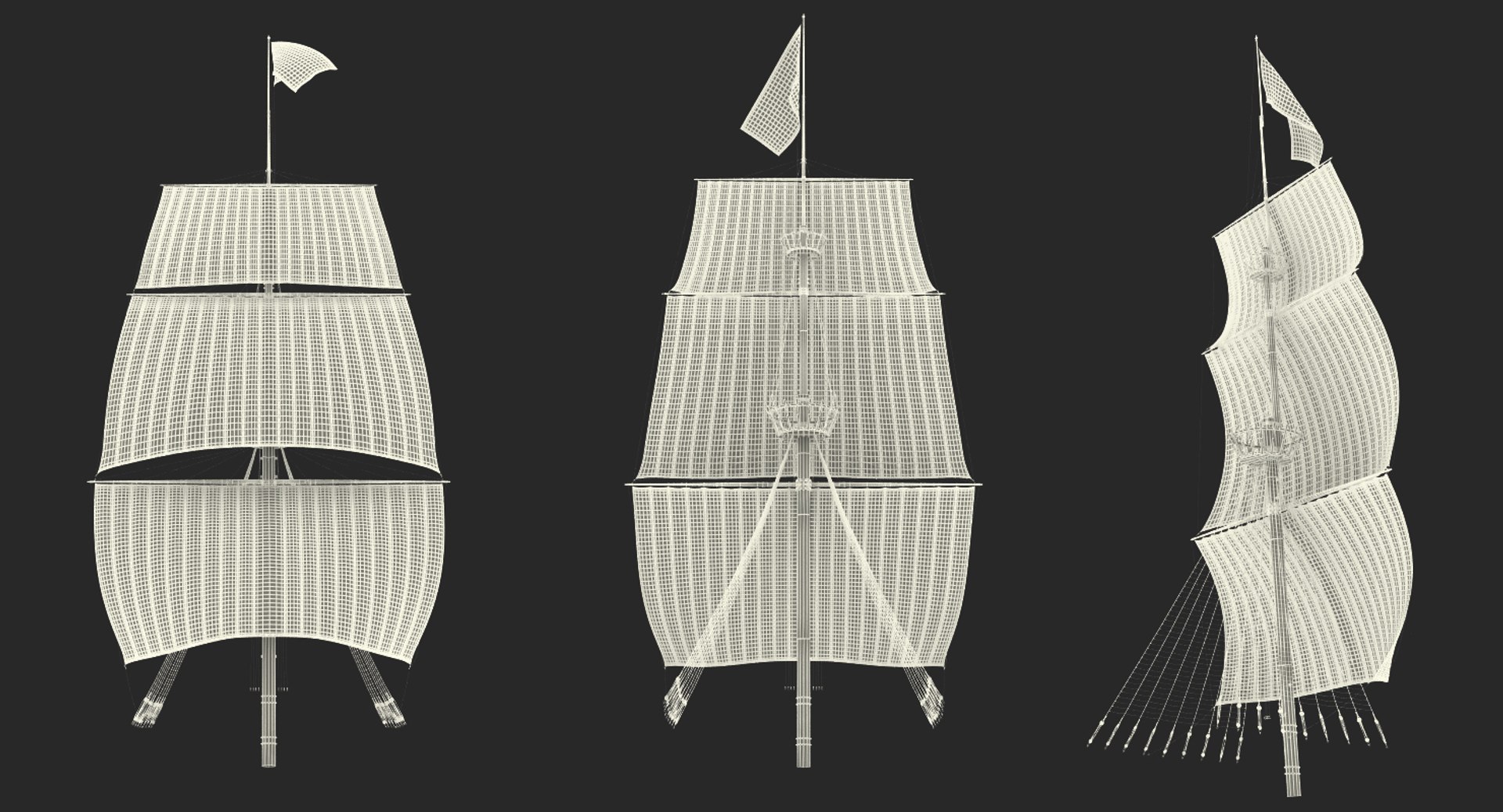 Sailing Ship Main Mast 3d Max