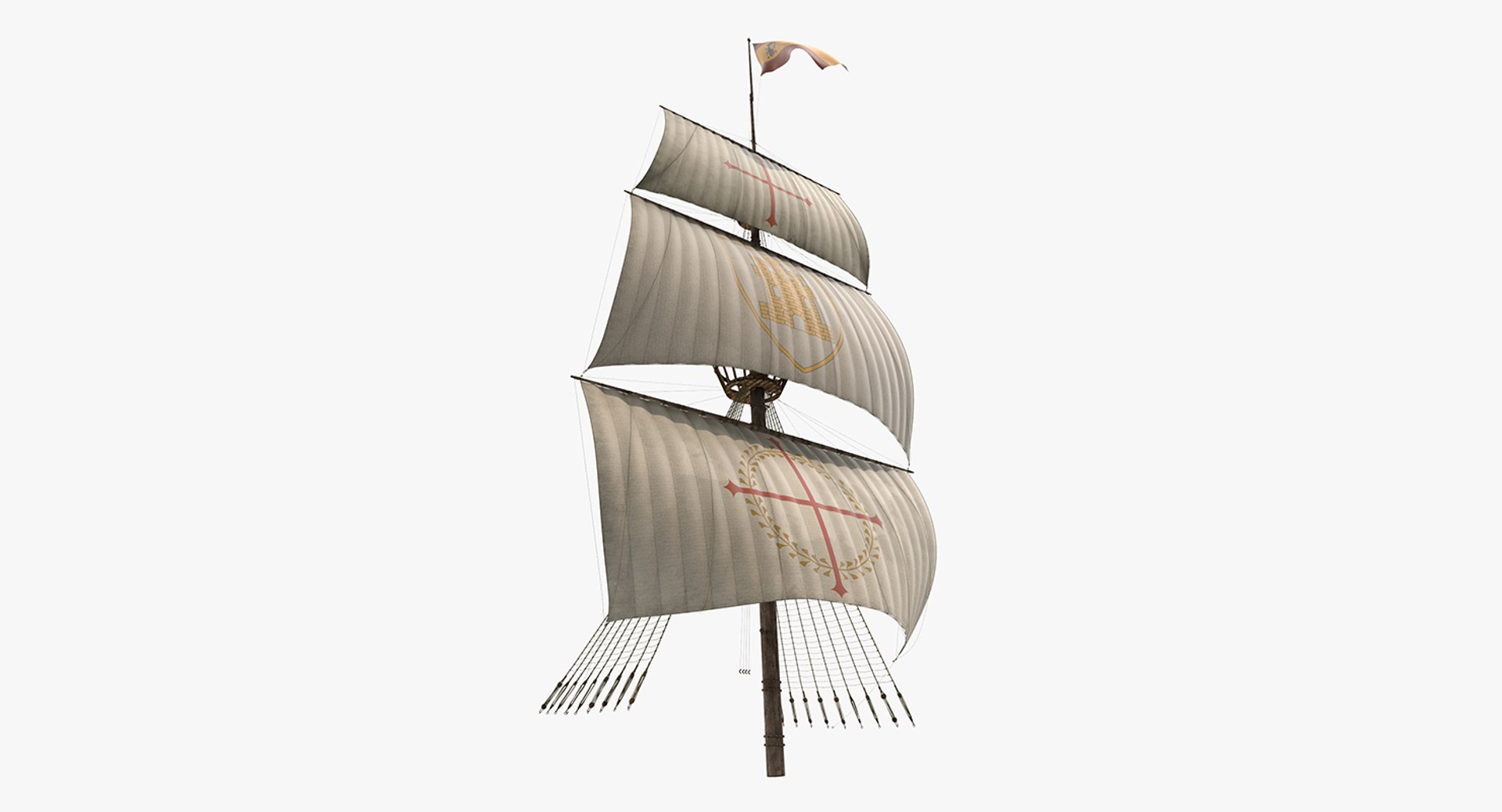 sailing ship main mast 3d max