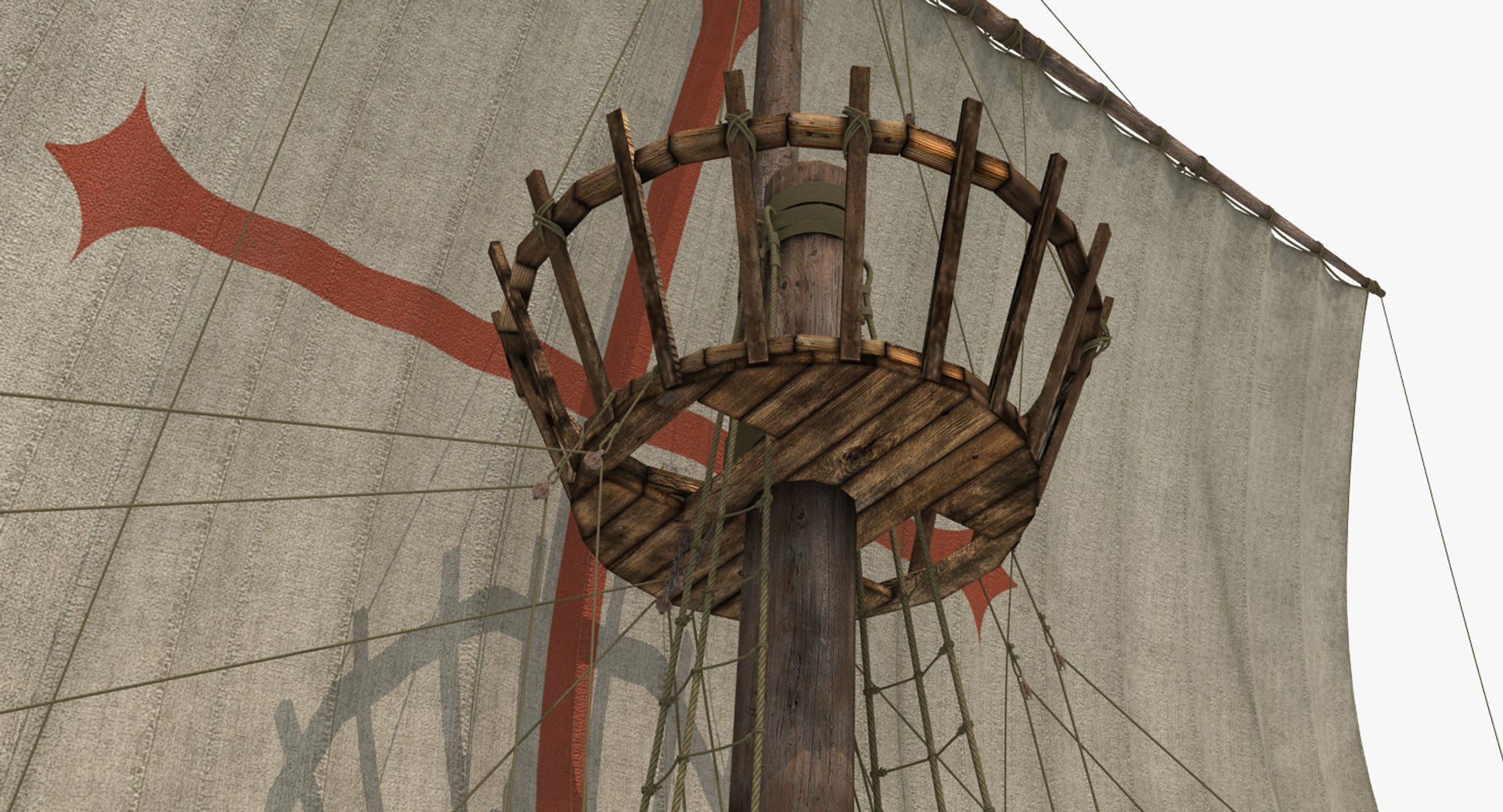 Sailing Ship Main Mast 3d Max