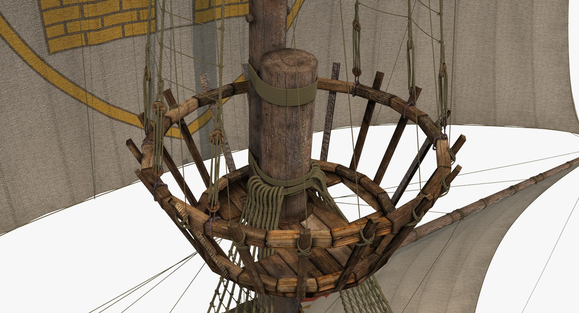 Sailing Ship Main Mast 3d Max