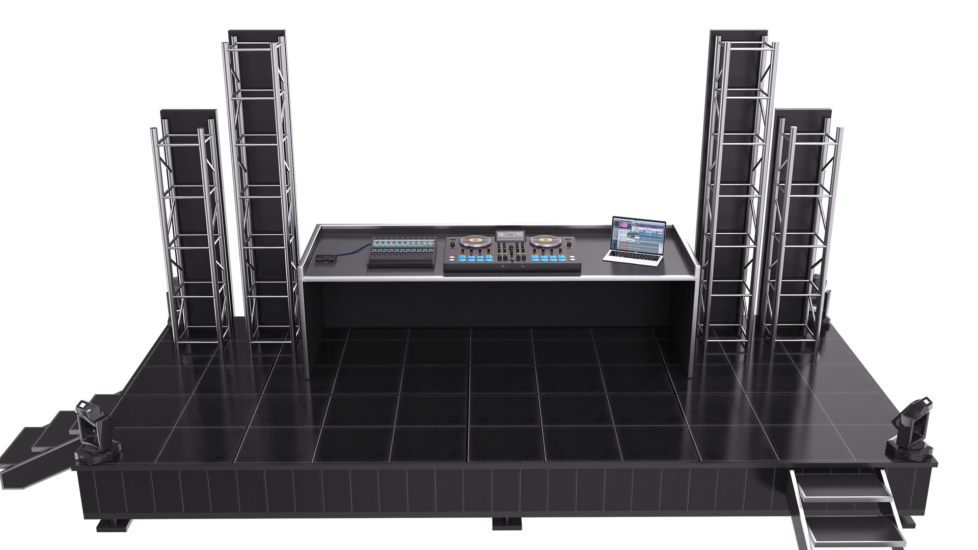 DJ Booth - Black 3D Model - TurboSquid 1910155