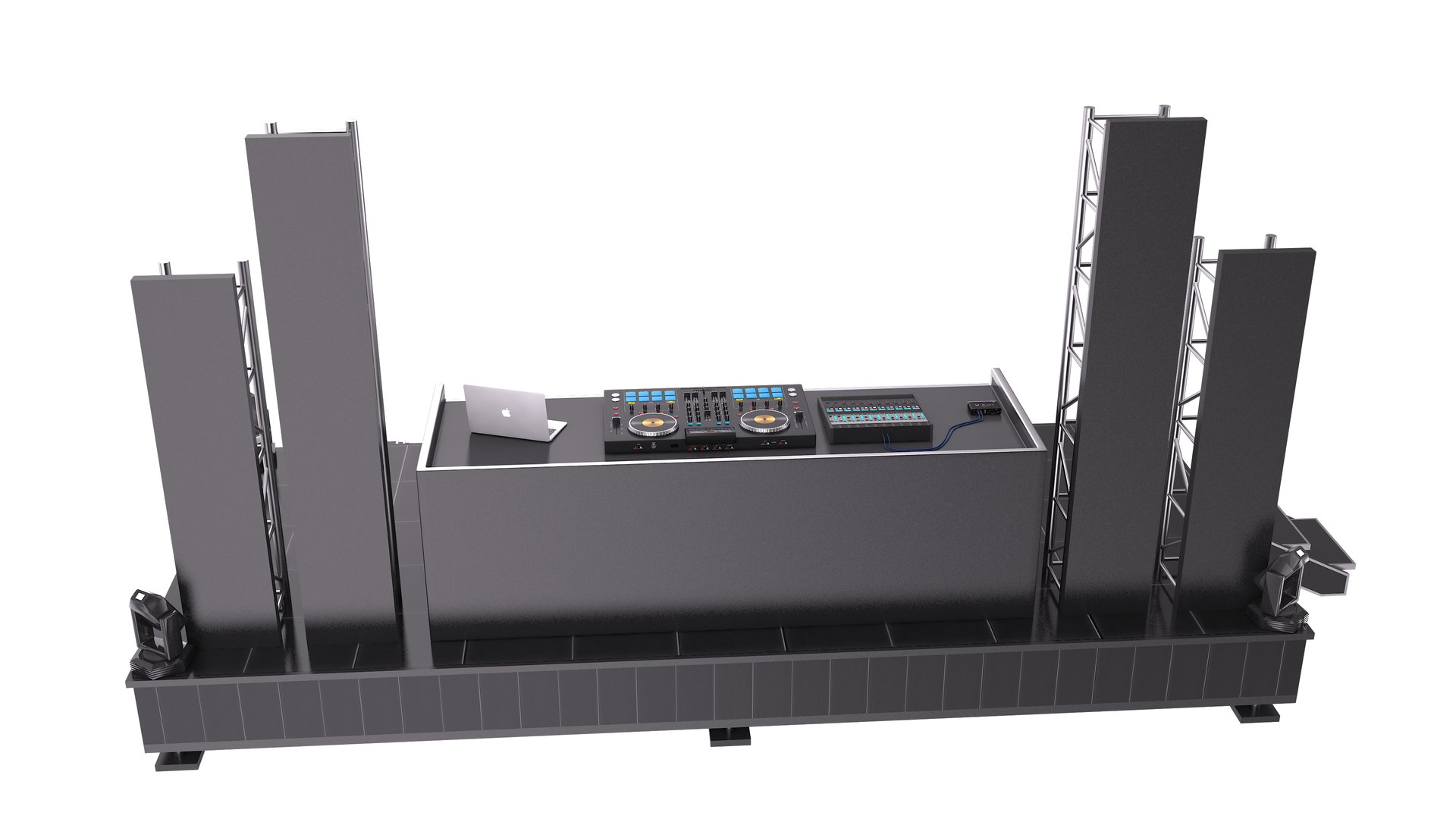DJ Booth - Black 3D Model - TurboSquid 1910155