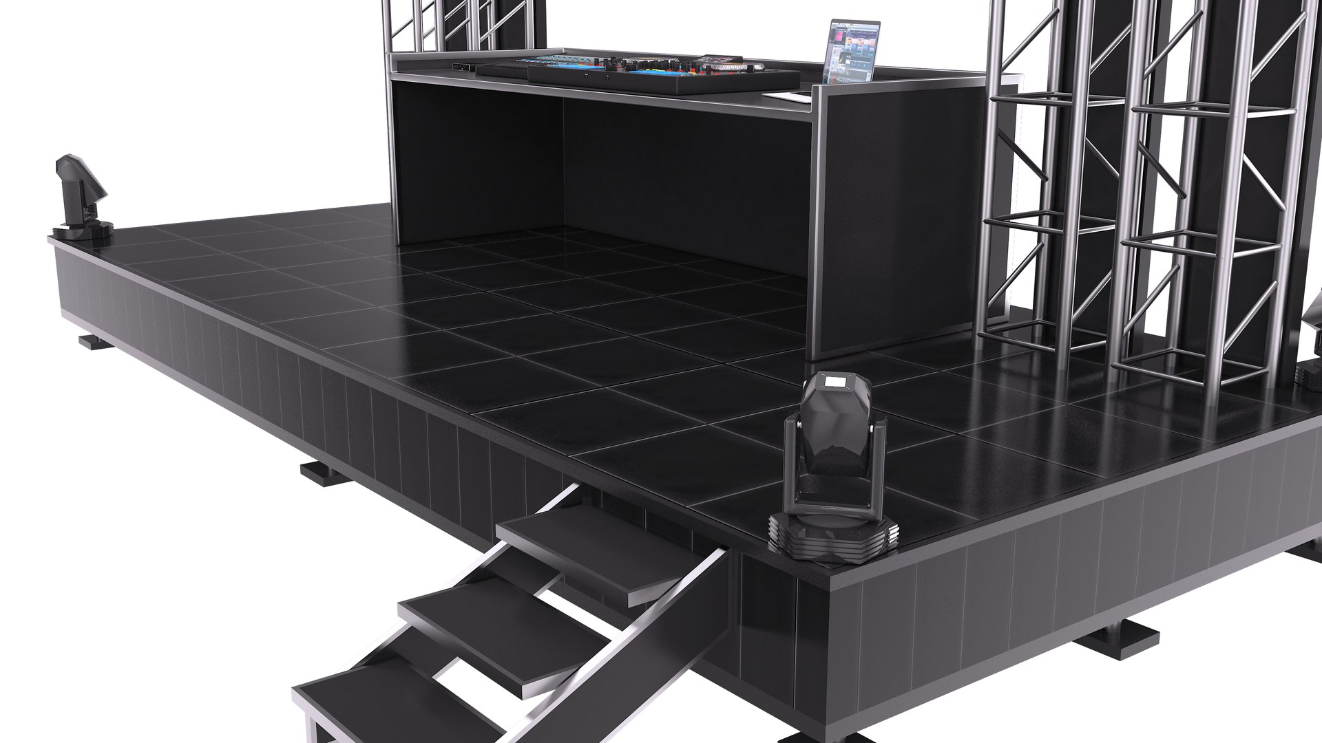 DJ Booth - Black 3D Model - TurboSquid 1910155