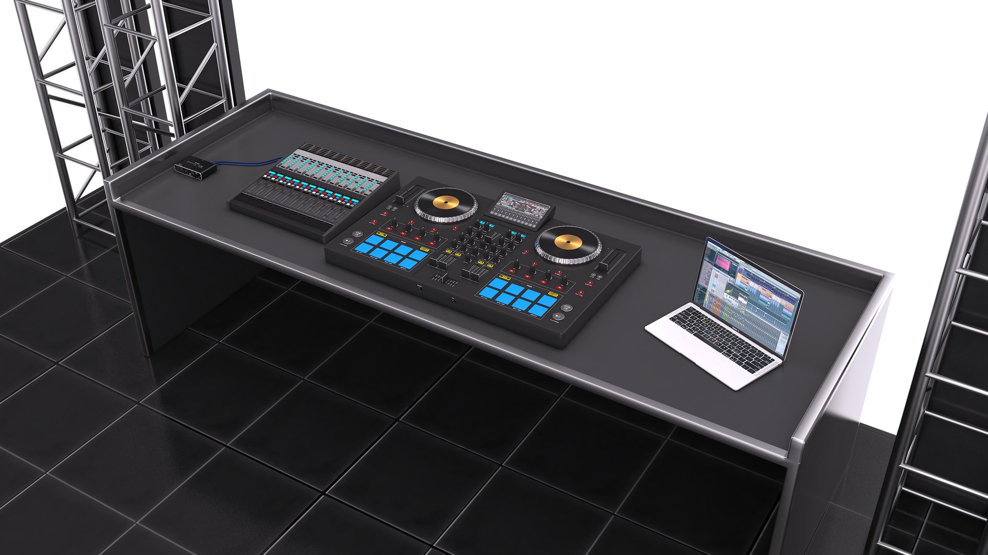 DJ Booth - Black 3D Model - TurboSquid 1910155