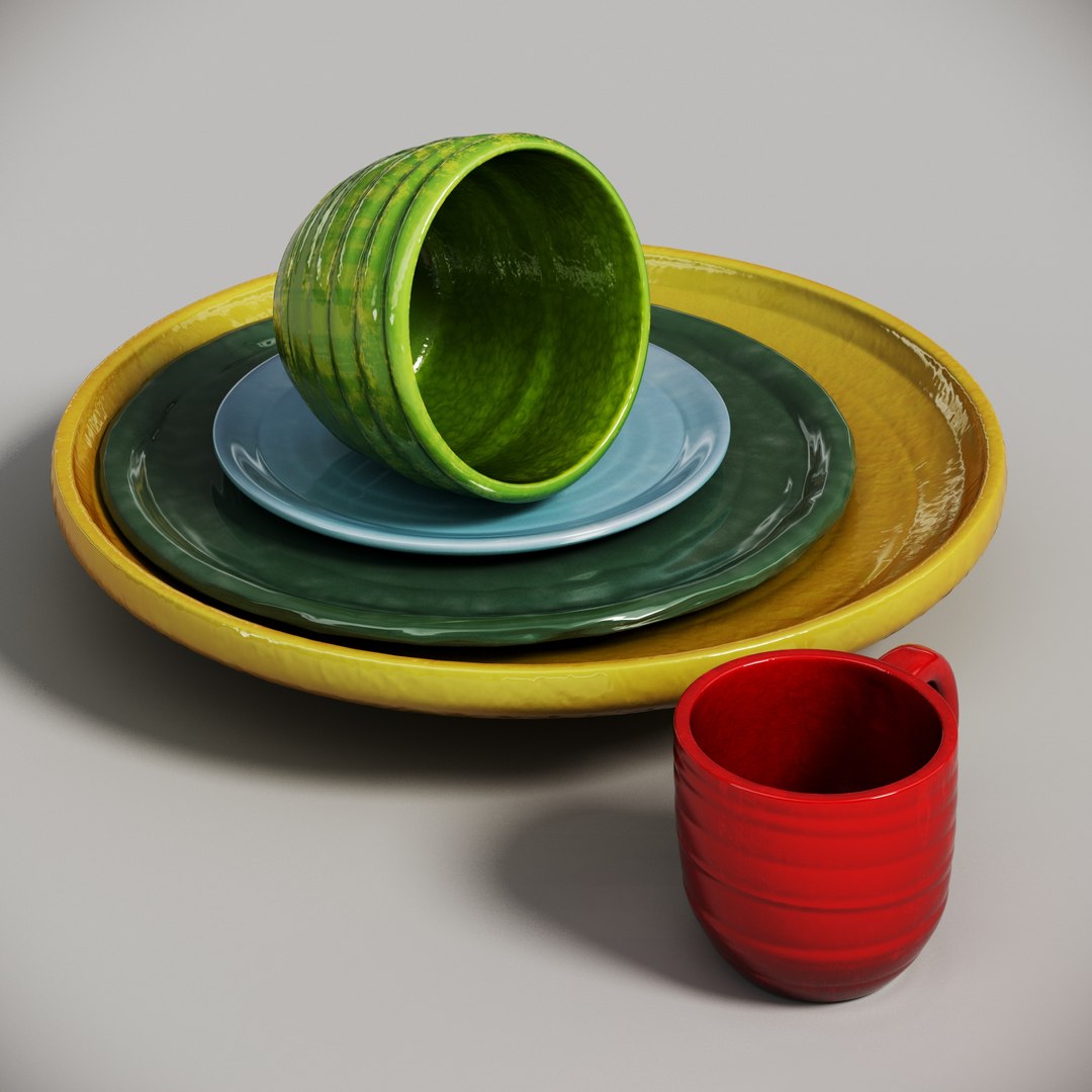 Clay Dishes 3D Model - TurboSquid 2274084